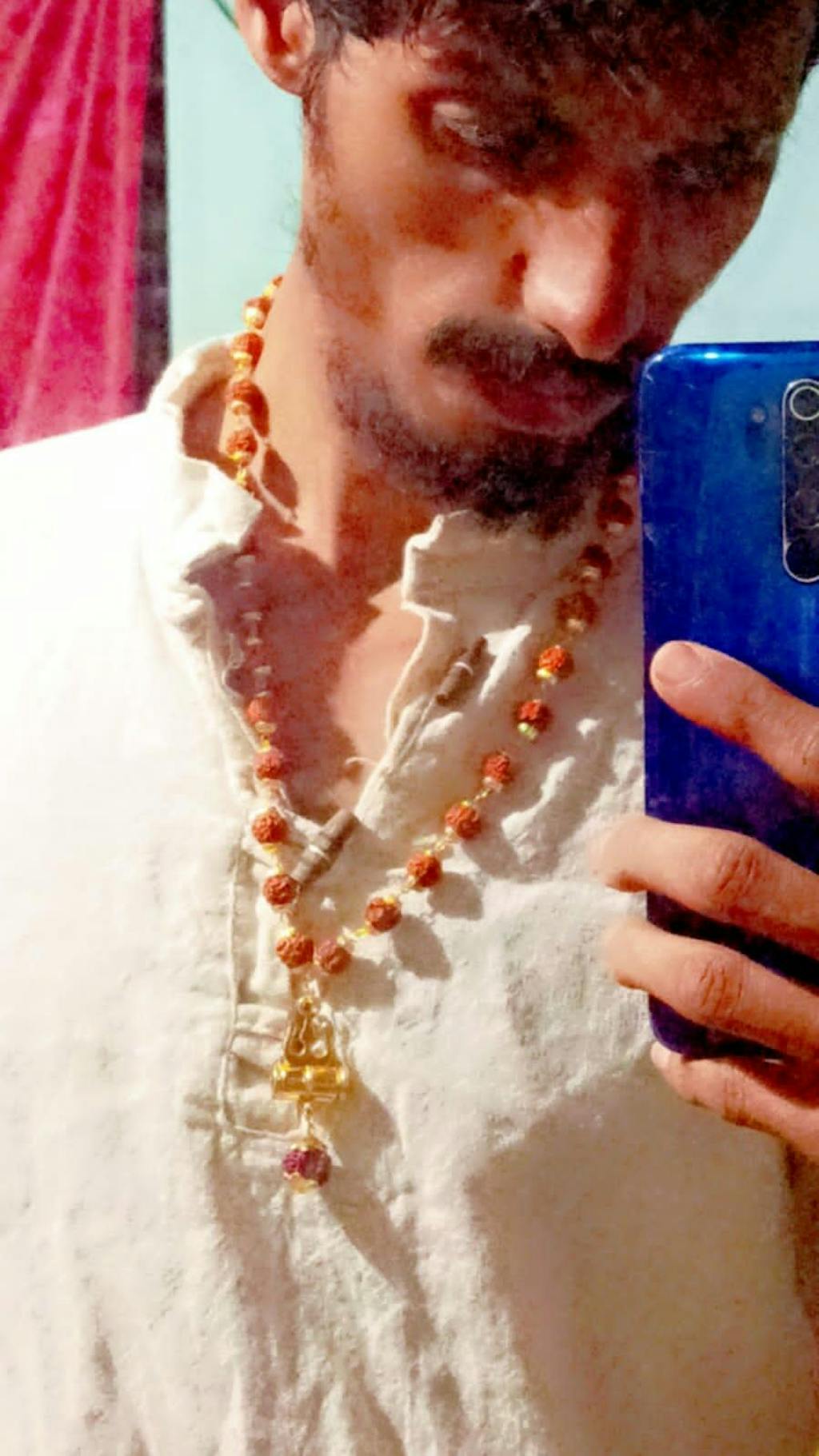 Gold Plated Rudraksha Trishool Necklace – Japam