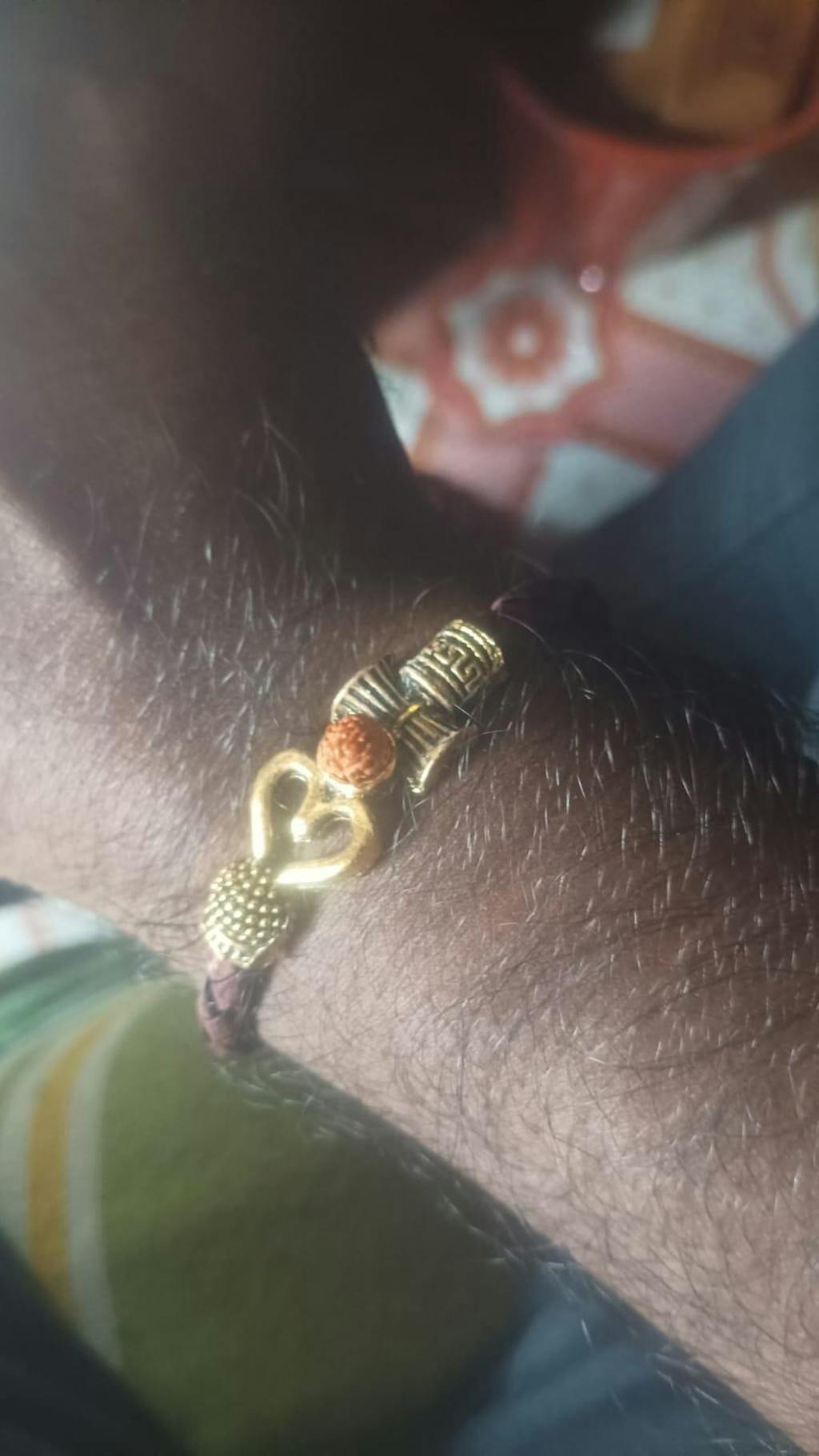 Rustic Om Rudraksha Leather Bracelet For Men – Japam