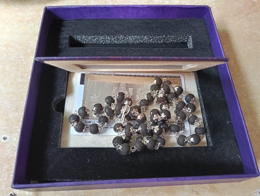 Silver Plated Eternal Karungali Mala - Natural Ebony Wood (Govt. Certi ...