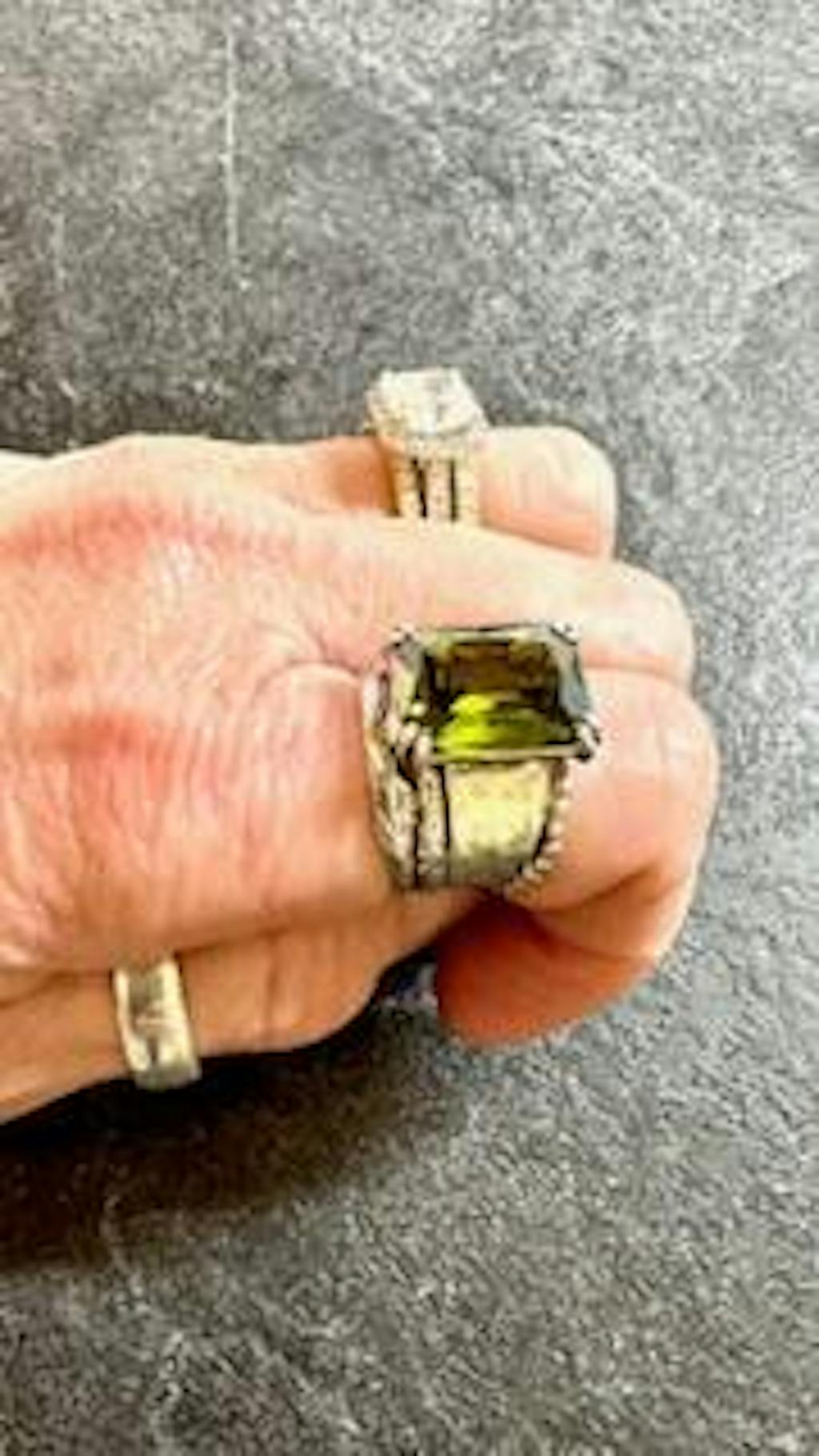 Bold Sterling Silver Octagon Smokey CZ Ring – Jean Rachel Jewelry