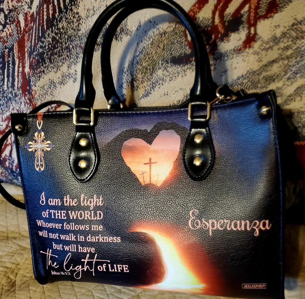 Special Personalized Large Leather Tote Bag AHN228 - Jesuspirit