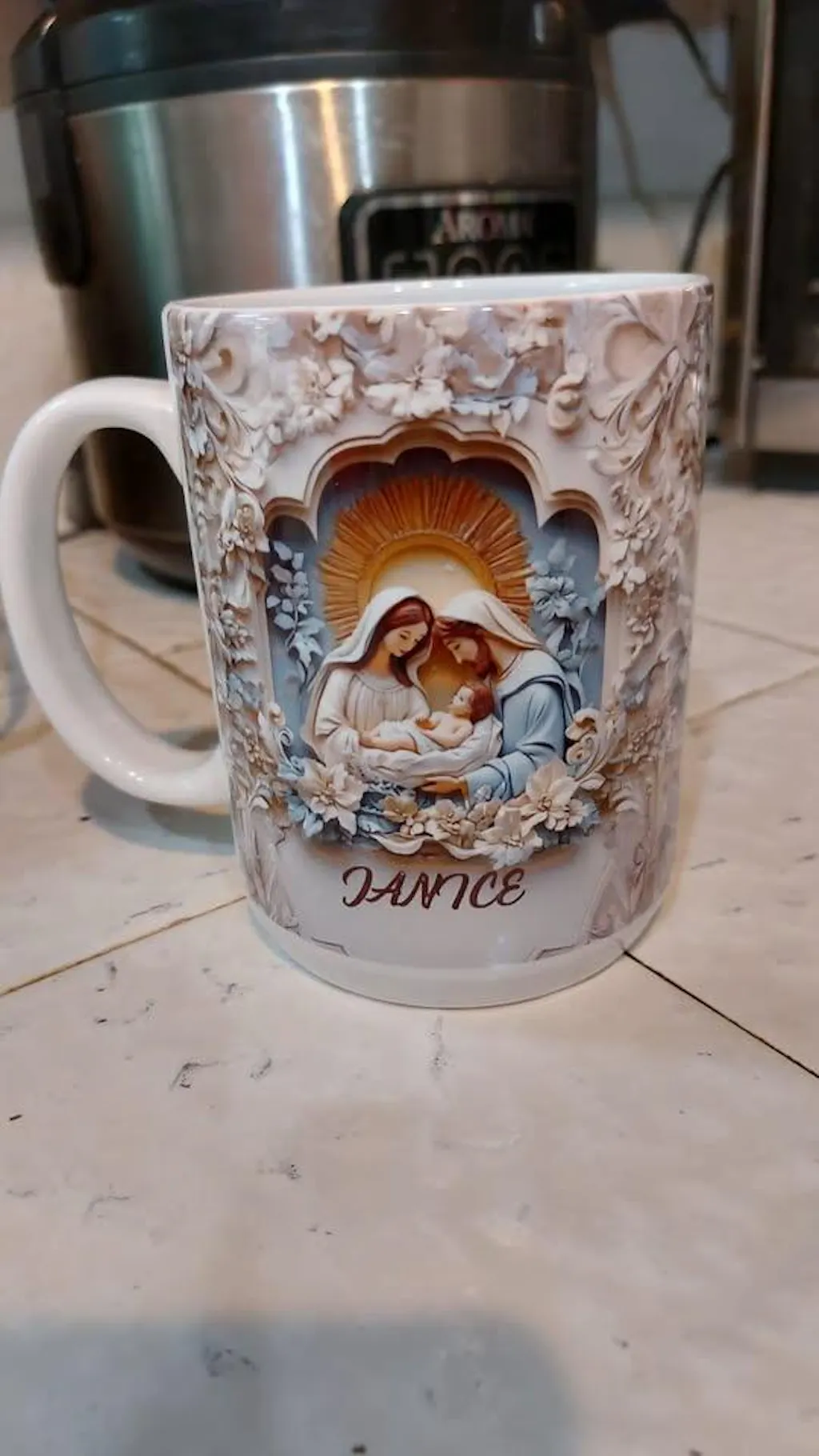 Pretty Personalized Flower White Ceramic Mug - You Are Forgiven NUHN35 ...