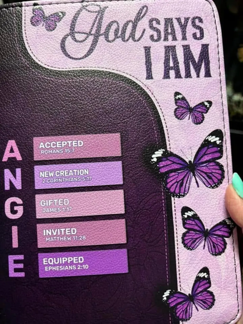 Jesuspirit Personalized Bible Cover With Zipper | Leather Bible Carryi