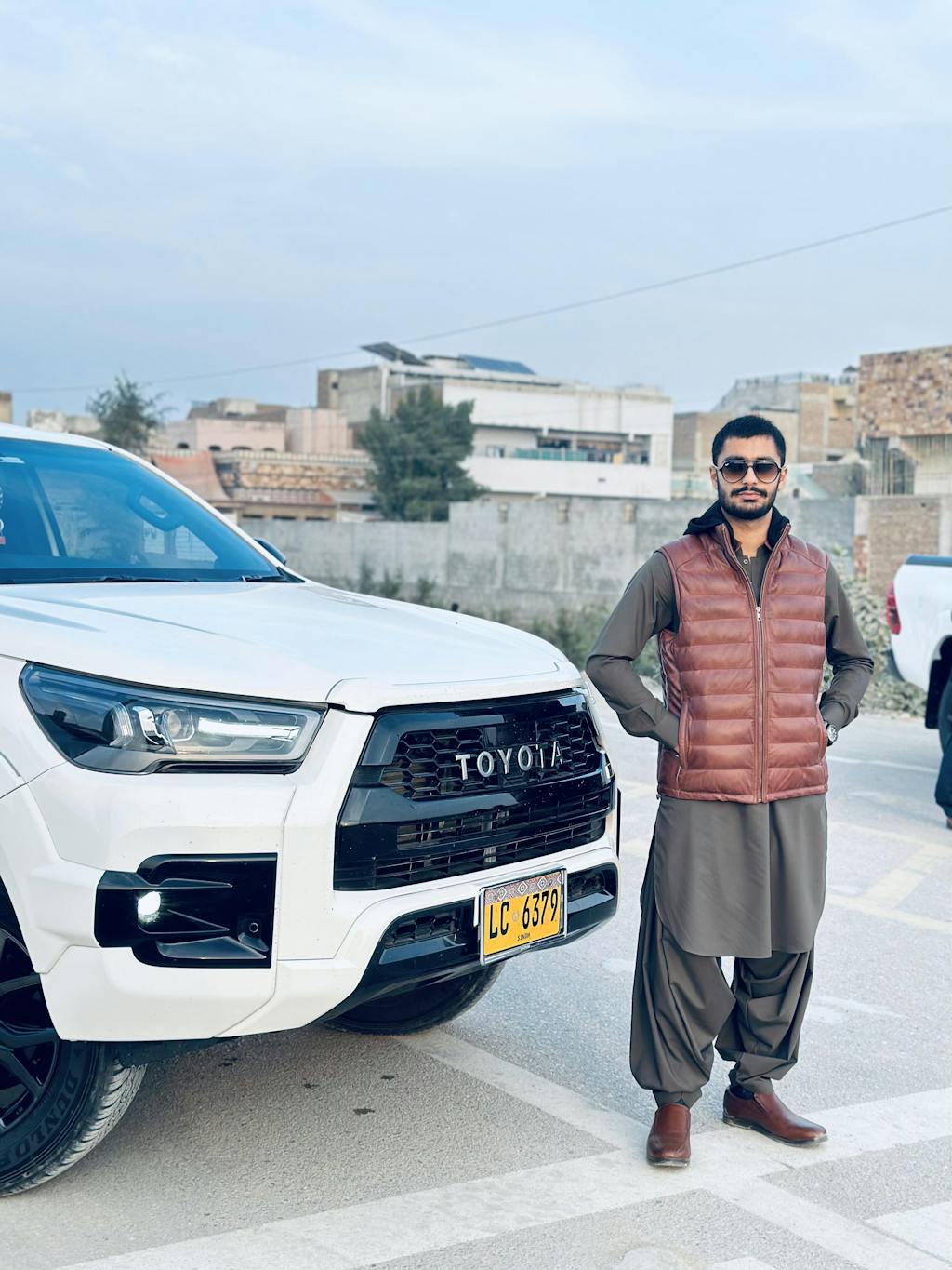 Jild Leather Puffer Vest with Removable Hood