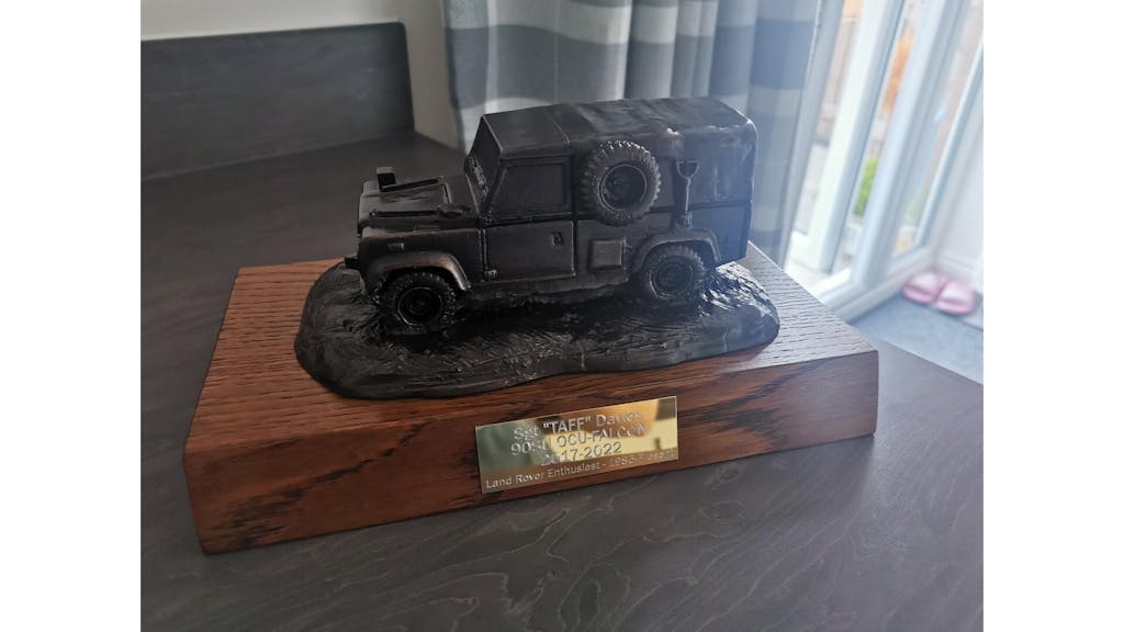 Land Rover Defender Bronze Resin Army Statue | John Bulls