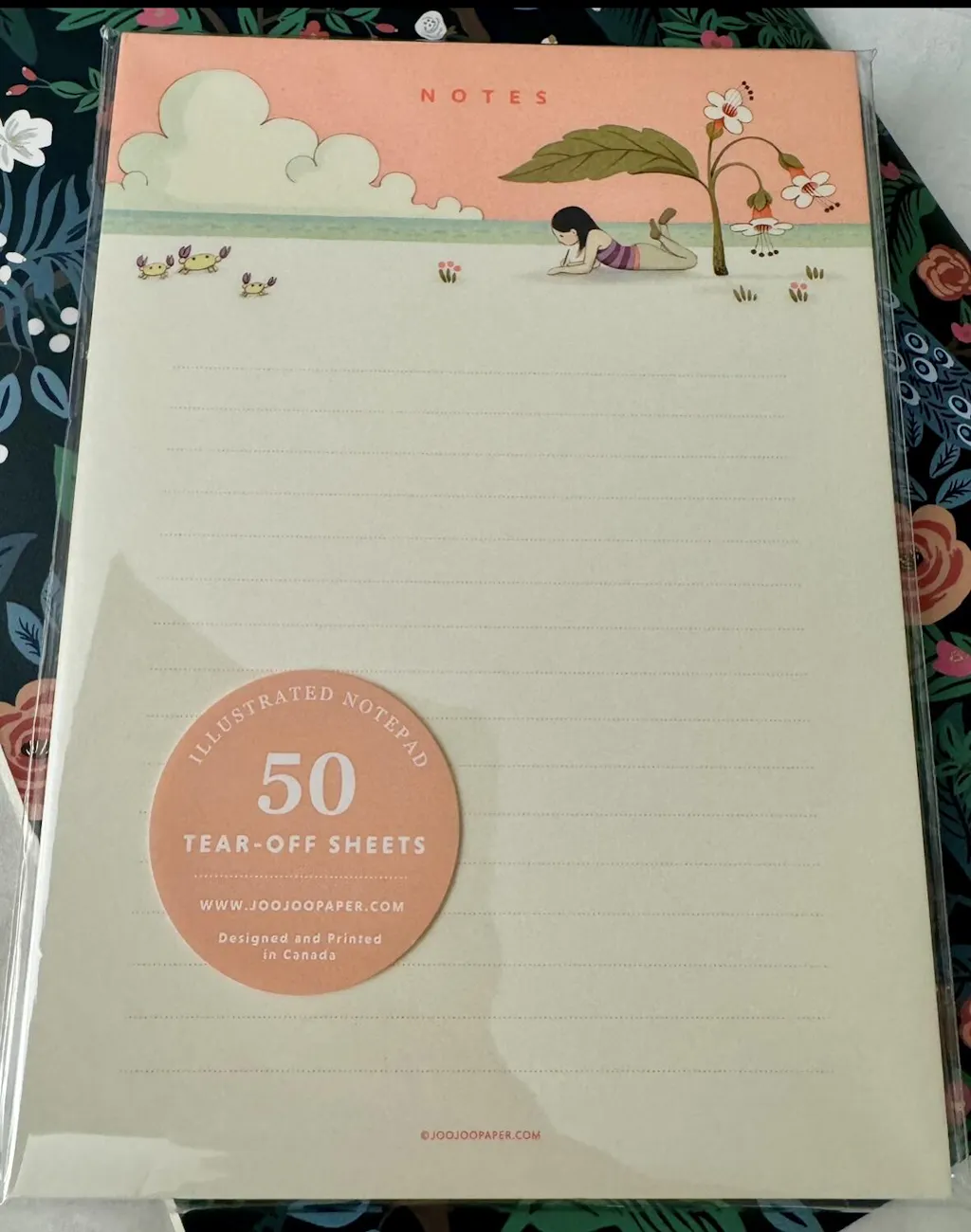 Illustrated Notepad - Coastal Girl - Memo pad for notes | JooJoo Paper