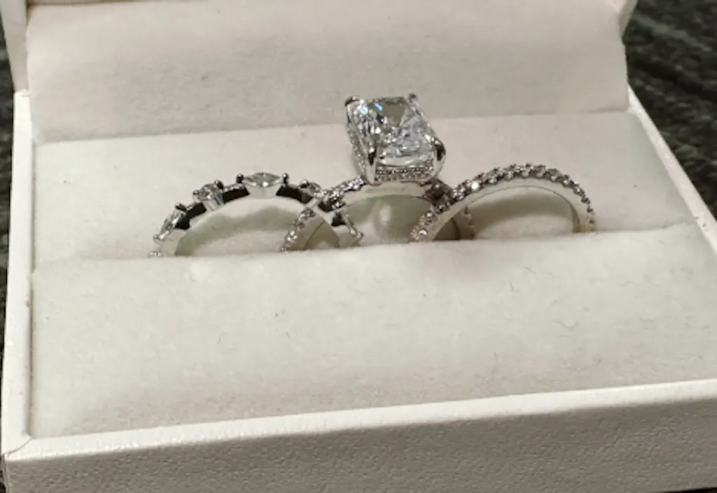 Noble Radiant Cut 3PC Wedding Bridal Set in Sterling Silver – Juluro