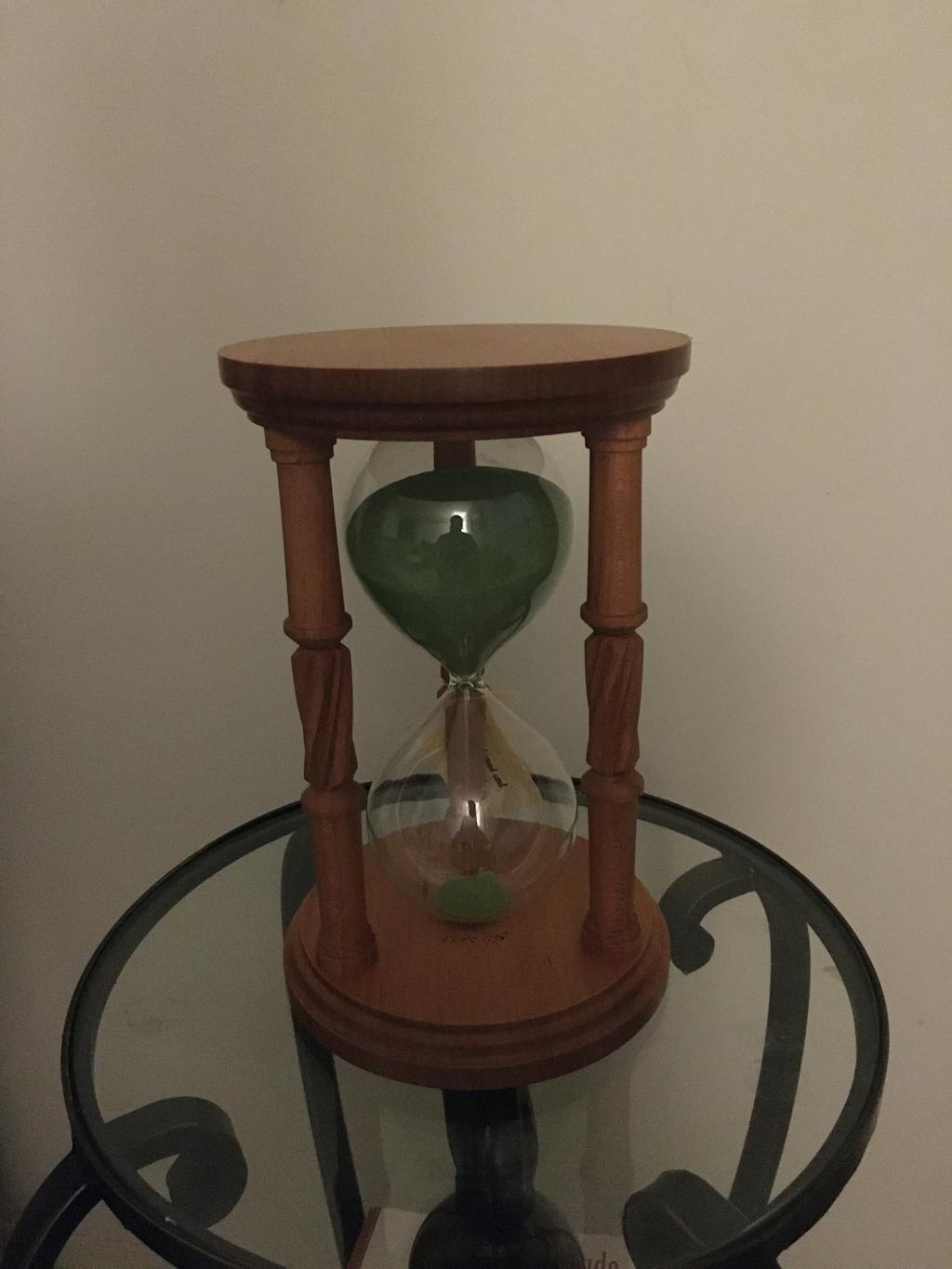 Solid Cherry Wood Hourglass With Spiral Spindles Justhourglasses
