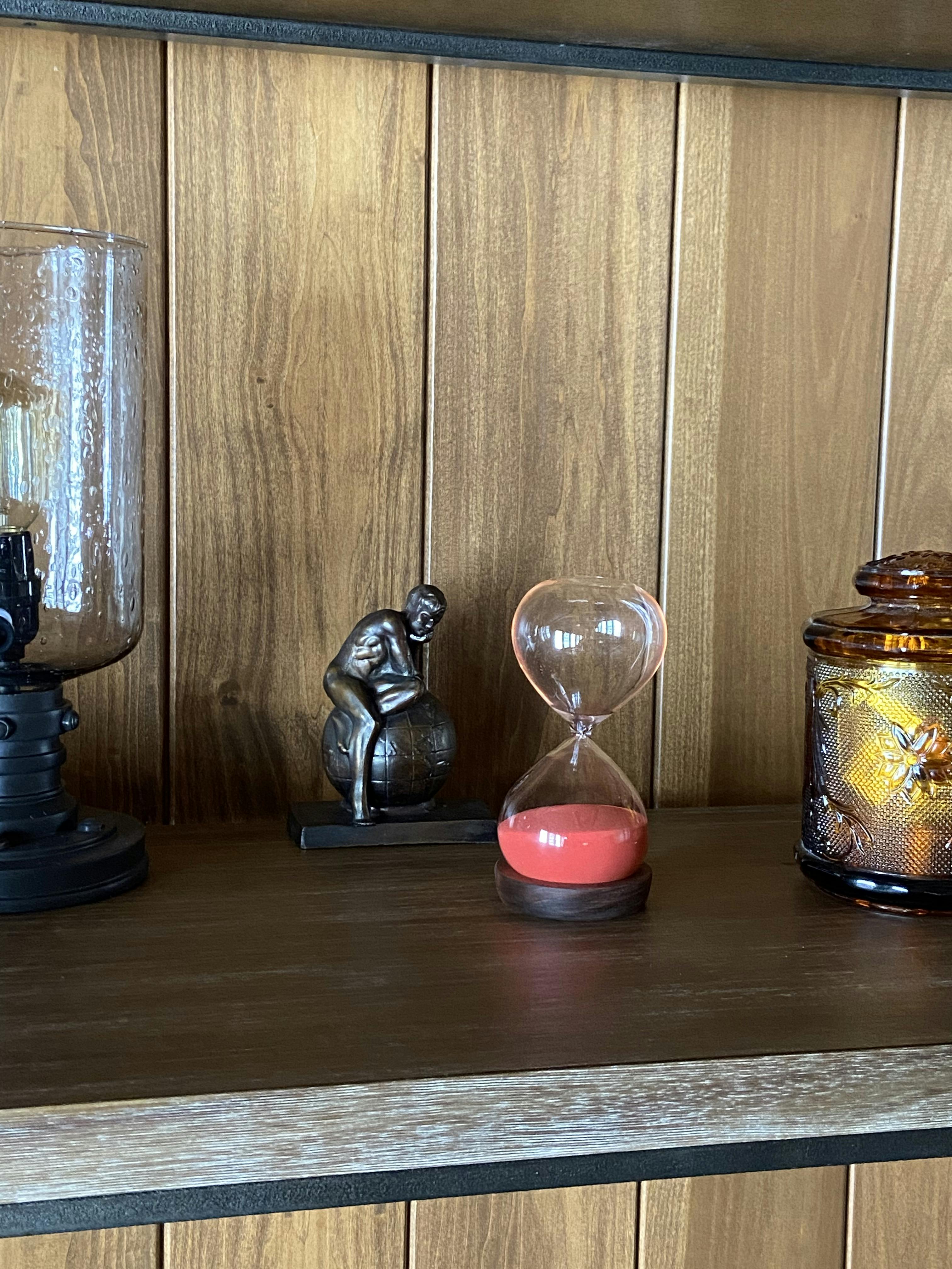 60 Minute Modern Hourglass With Wood Base Justhourglasses