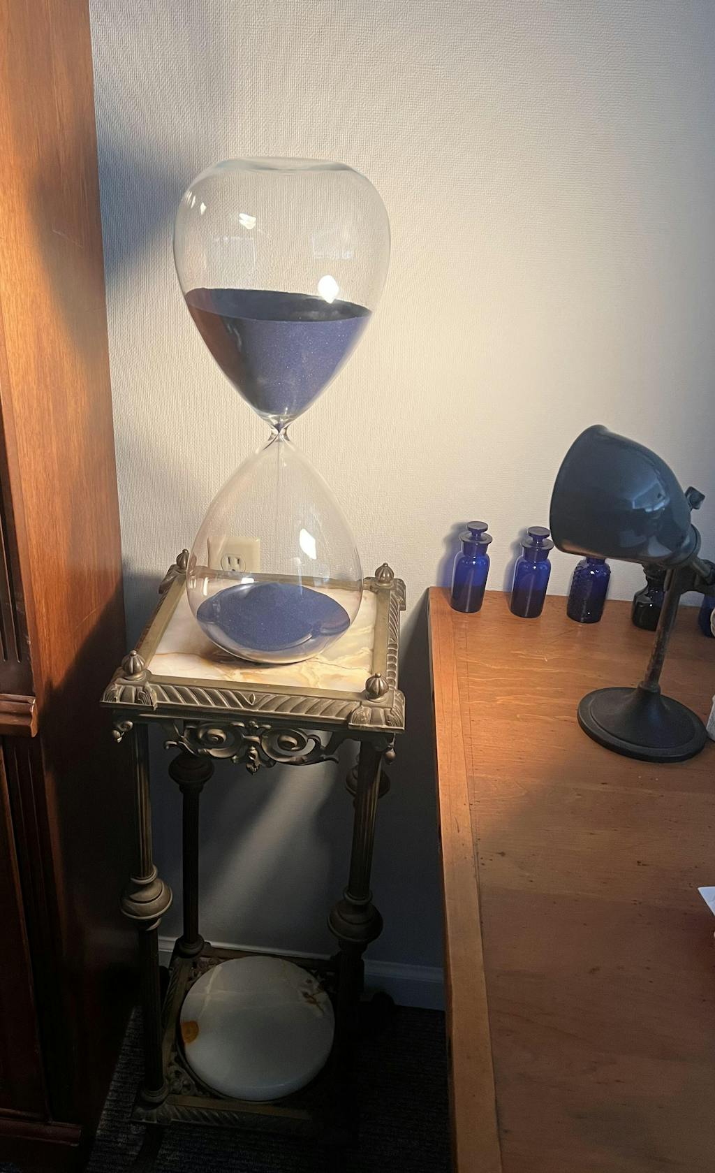 240 Minute Hand Blown Sand Timer - Navy or Grey - JustHourglasses