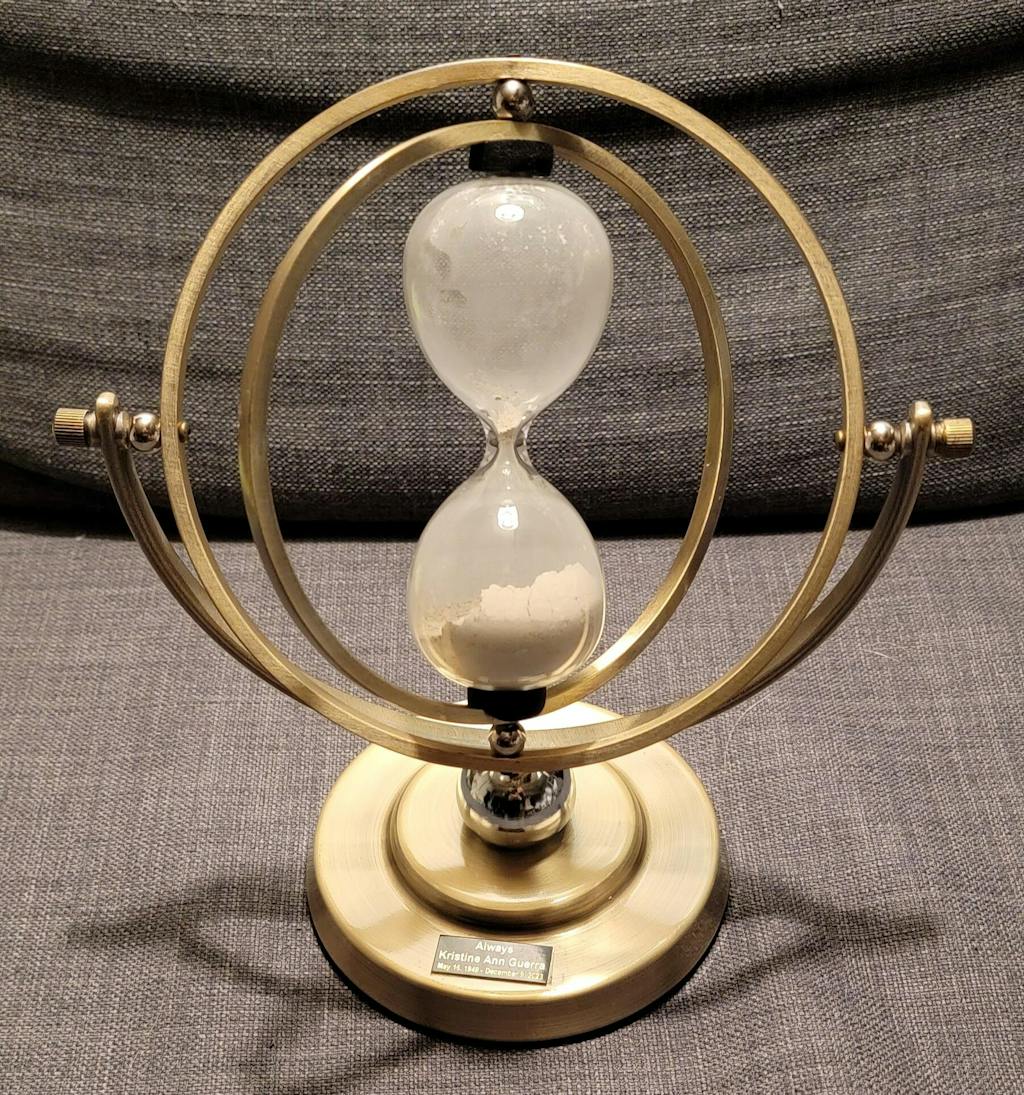 Bronzed Time Turner Urn Rotating Hourglass Justhourglasses