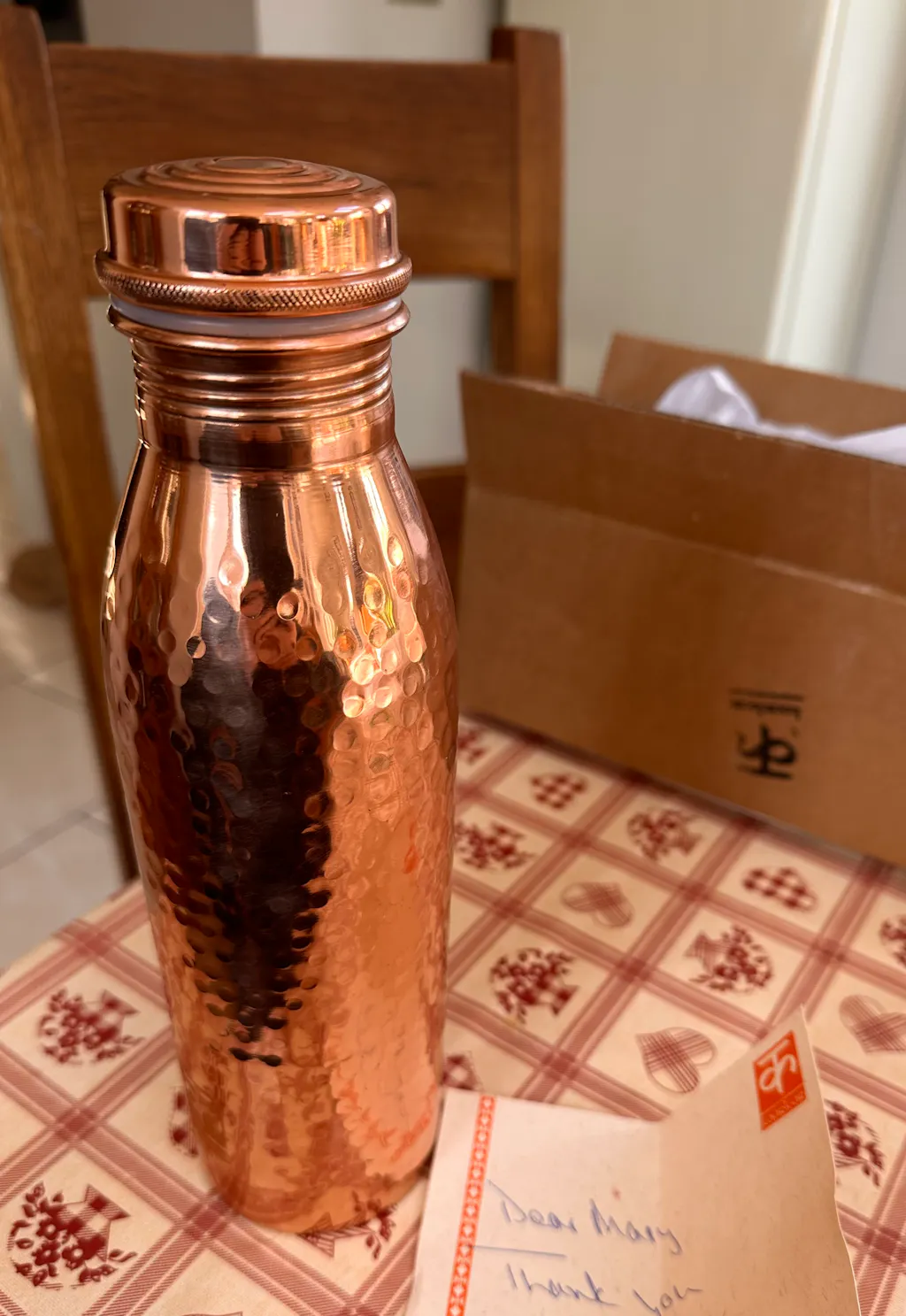 Handmade Copper Water Bottle, 950ml (Premium 21-gauge Copper ...