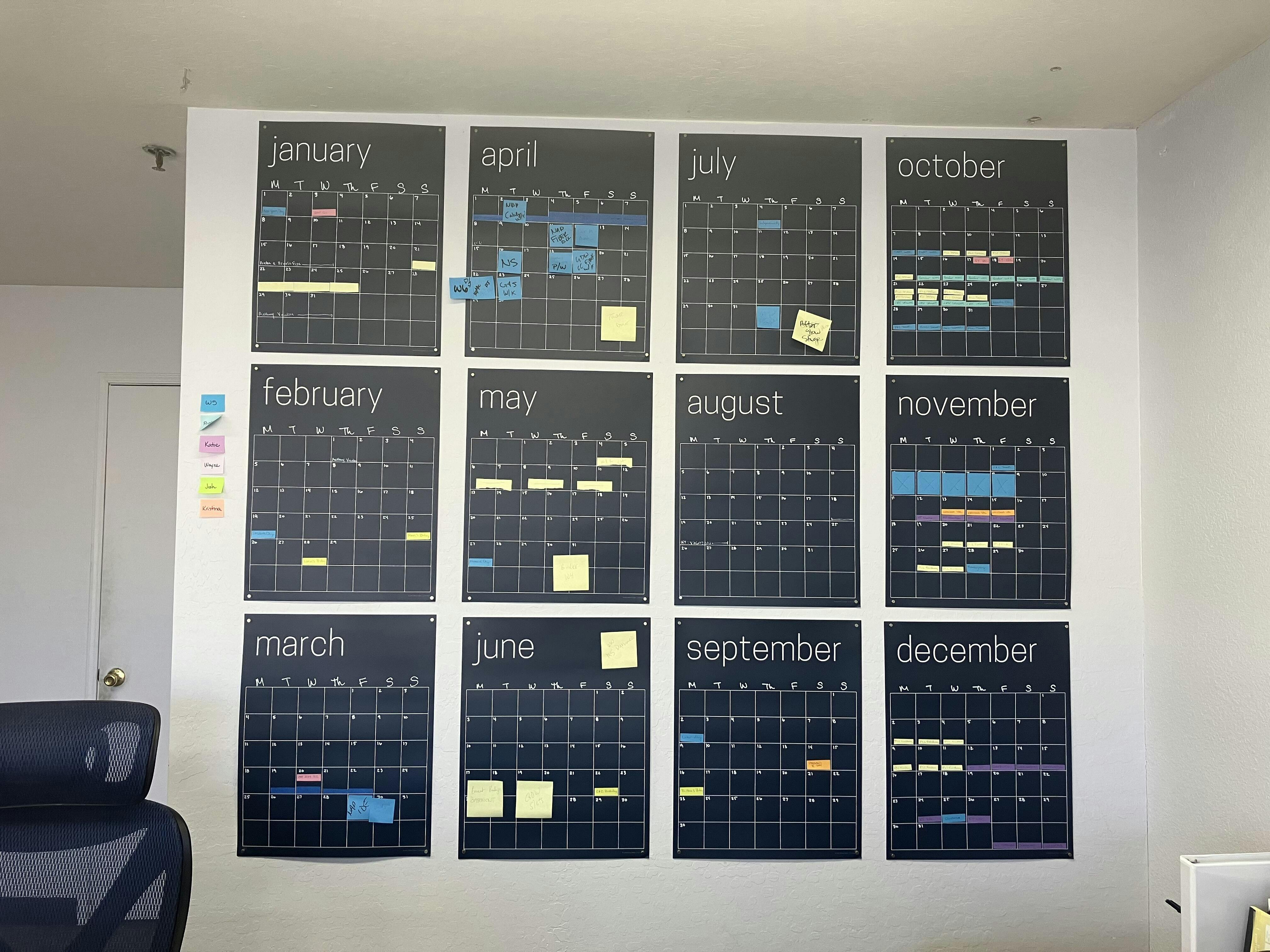 Reusable Large Wall Calendar in Navy Blue | 16 x 20 inches | Undated ...