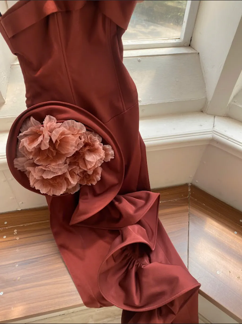 Floriana Bandeau 3D Floral Maxi Dress With Cascading Ruffles – kalisa