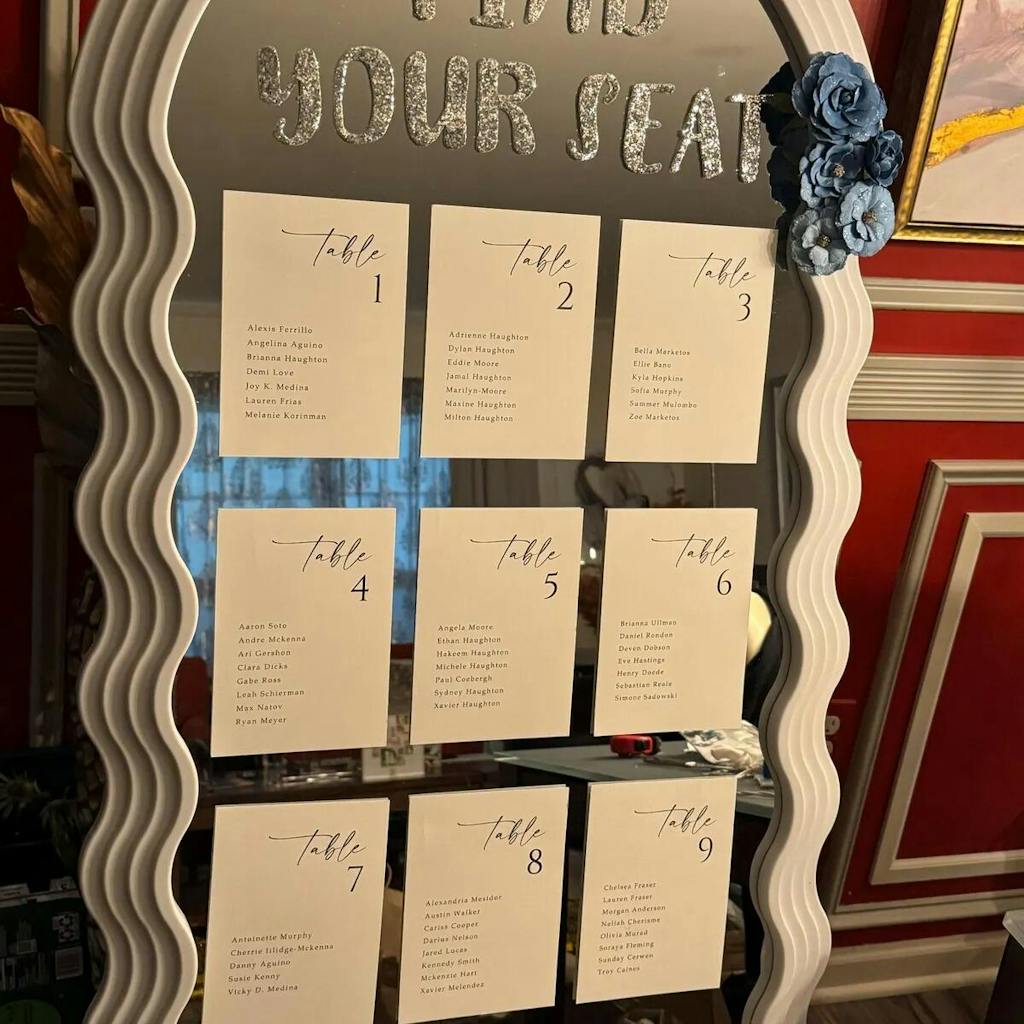 Printed Seating Chart Cards - Elegant Handwriting | Karma K. Weddings