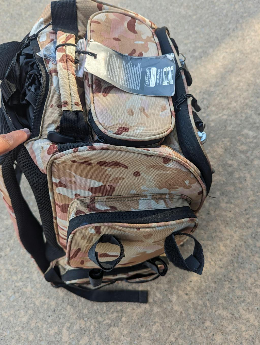 KastKing Bait Boss Fishing Tackle Backpack with Rod Holders 4 Tackle B