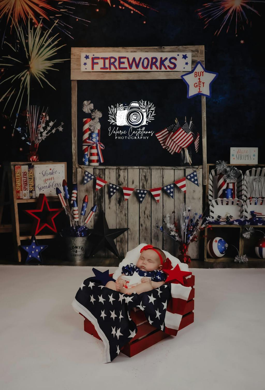 Kate 4th of July Firework Stand Backdrop for Children’s Independence ...