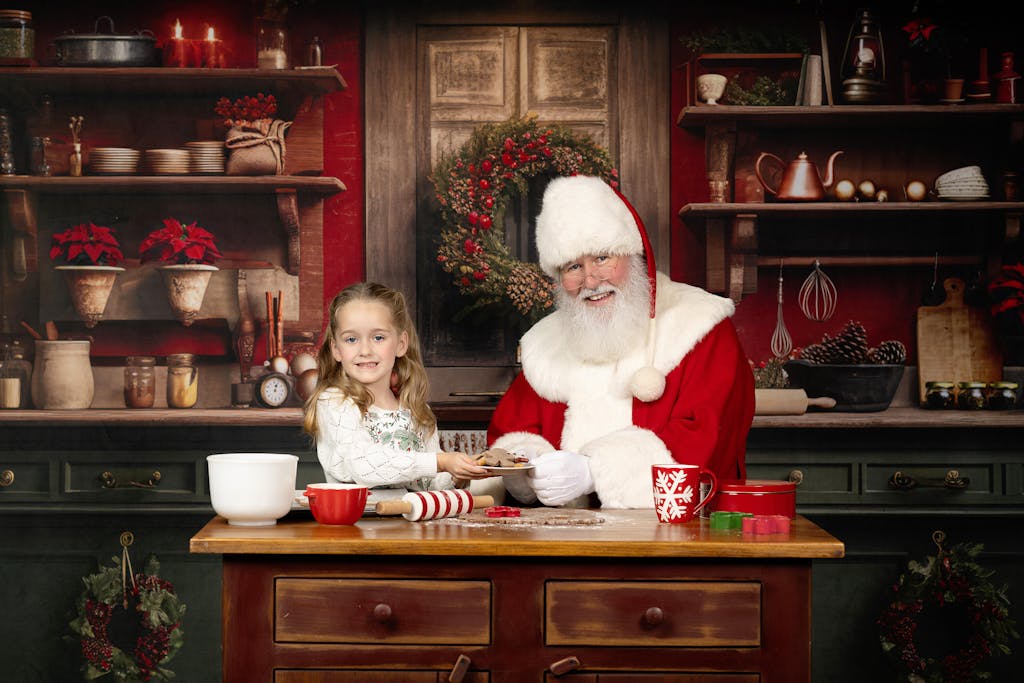Rustic Holiday Kitchen Festive Backdrop