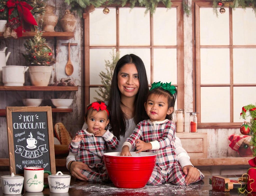 Cozy Rustic Holiday Kitchen Backdrop