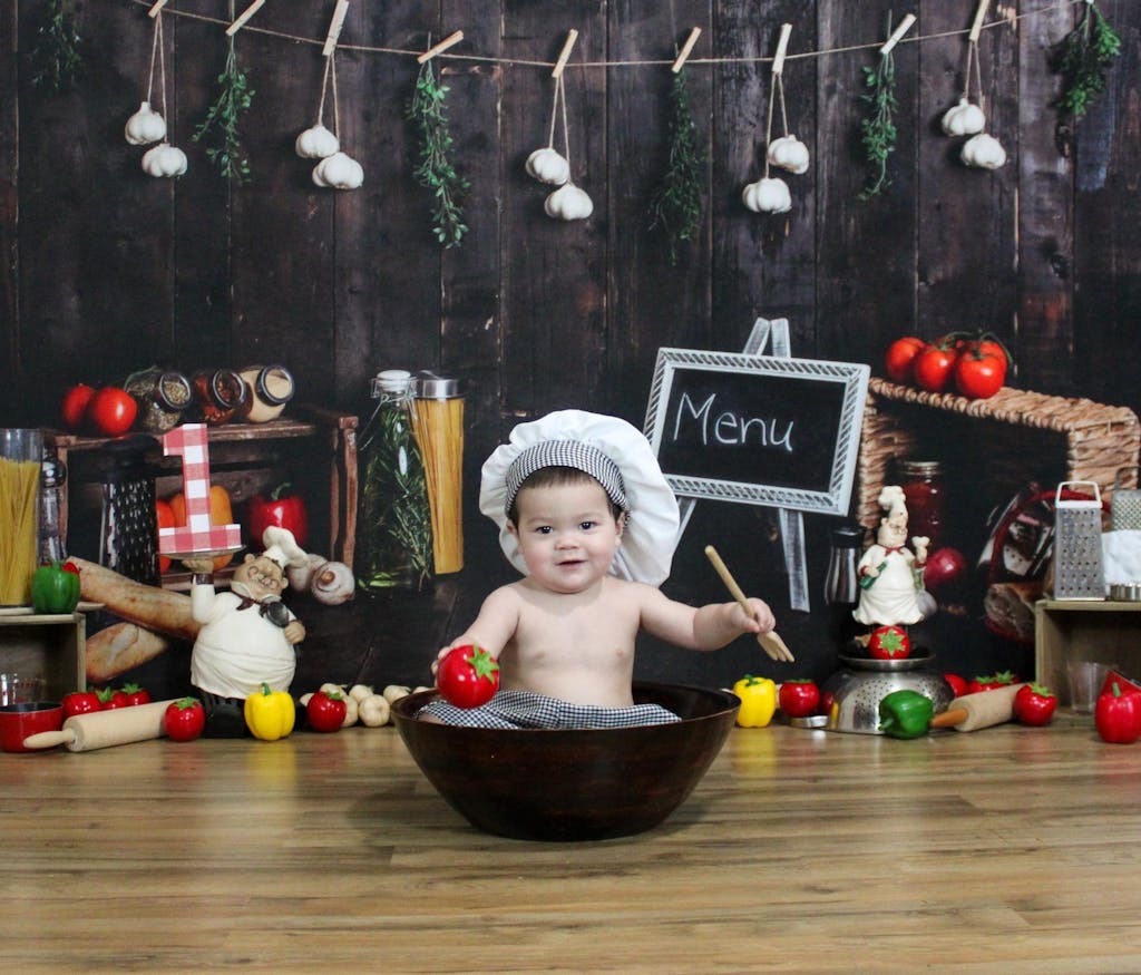 Rustic Vintage Kitchen Culinary Backdrop