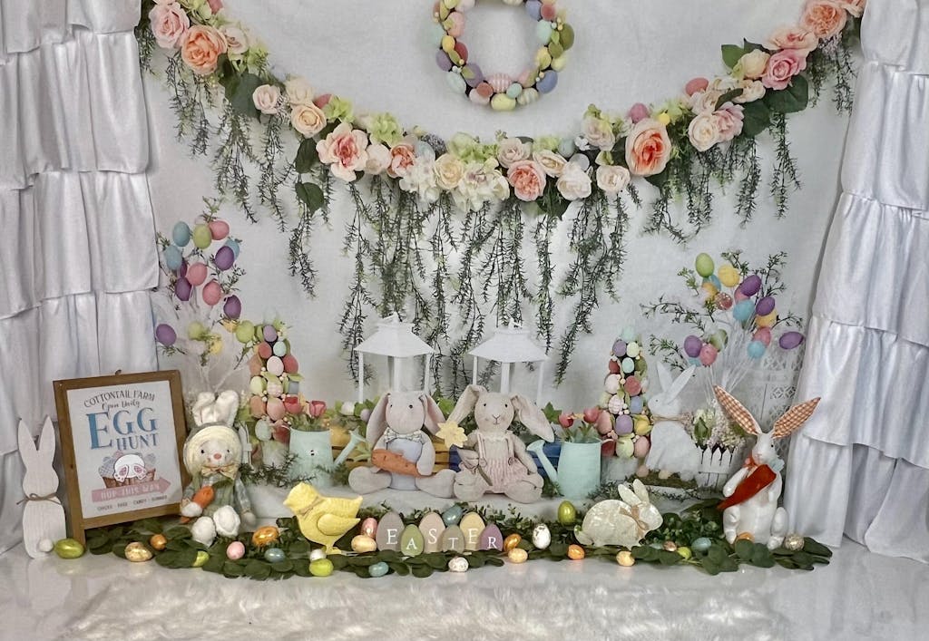 Pastel Easter Garden Floral Backdrop