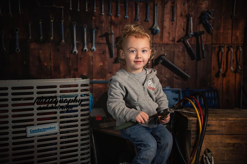 Rustic Workshop Tools Wooden Wall Backdrop