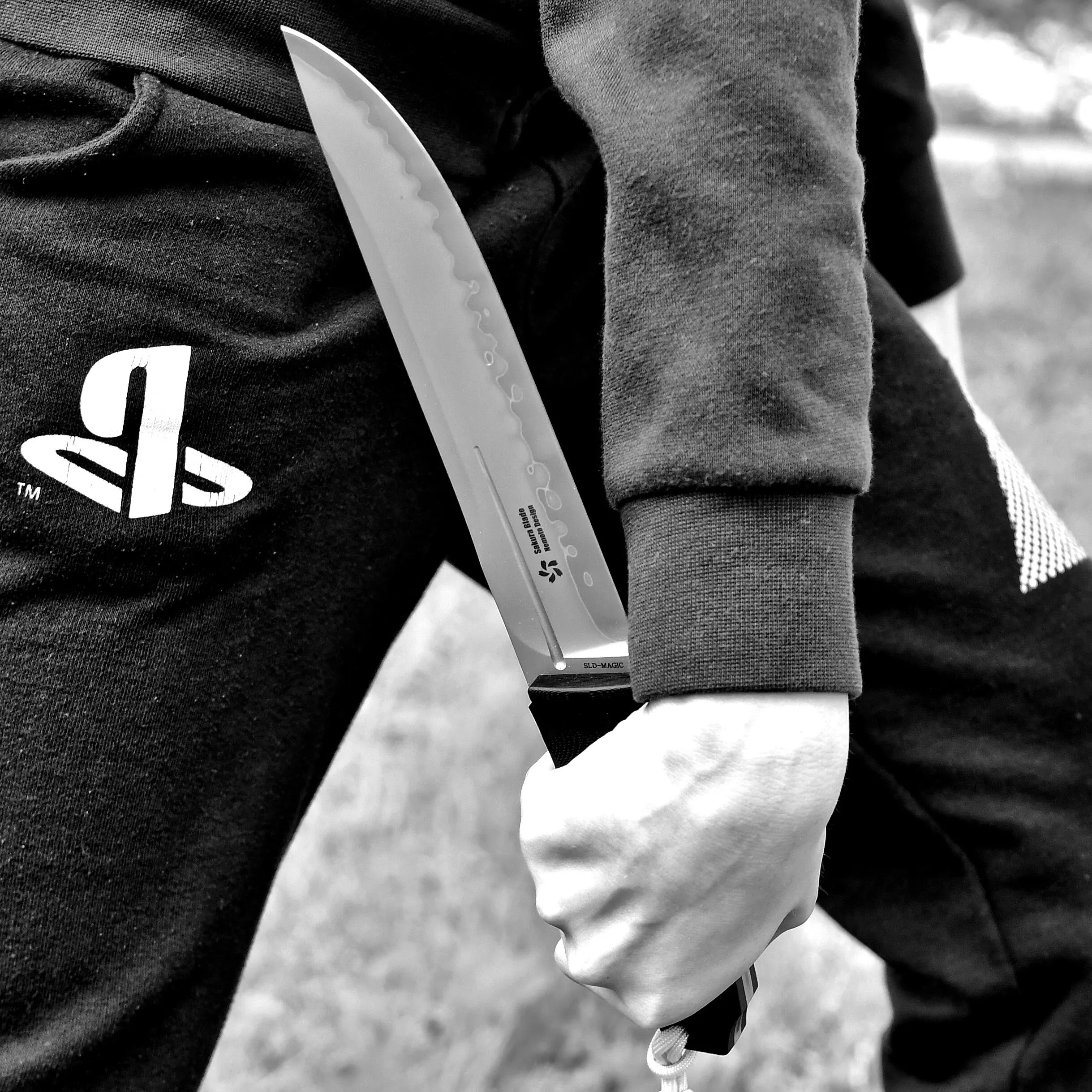 KATSU FB01, SLD-MAGIC Steel Fixed Blade Knife, Kydex Sheath, Sakura Bl ...