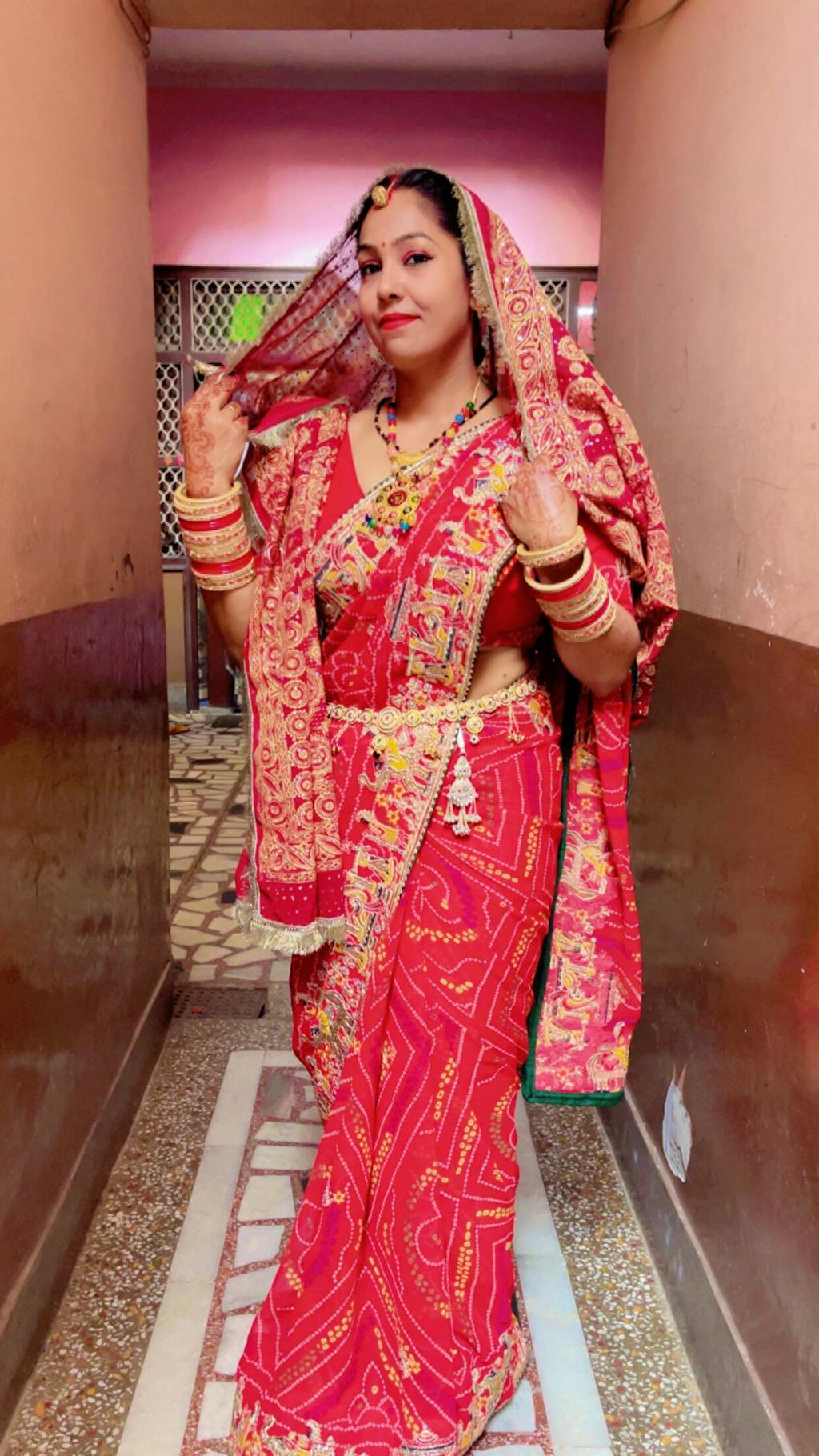 KcPc New Beautiful Rajasthani Traditional pure Georgette Chunri Saree ...