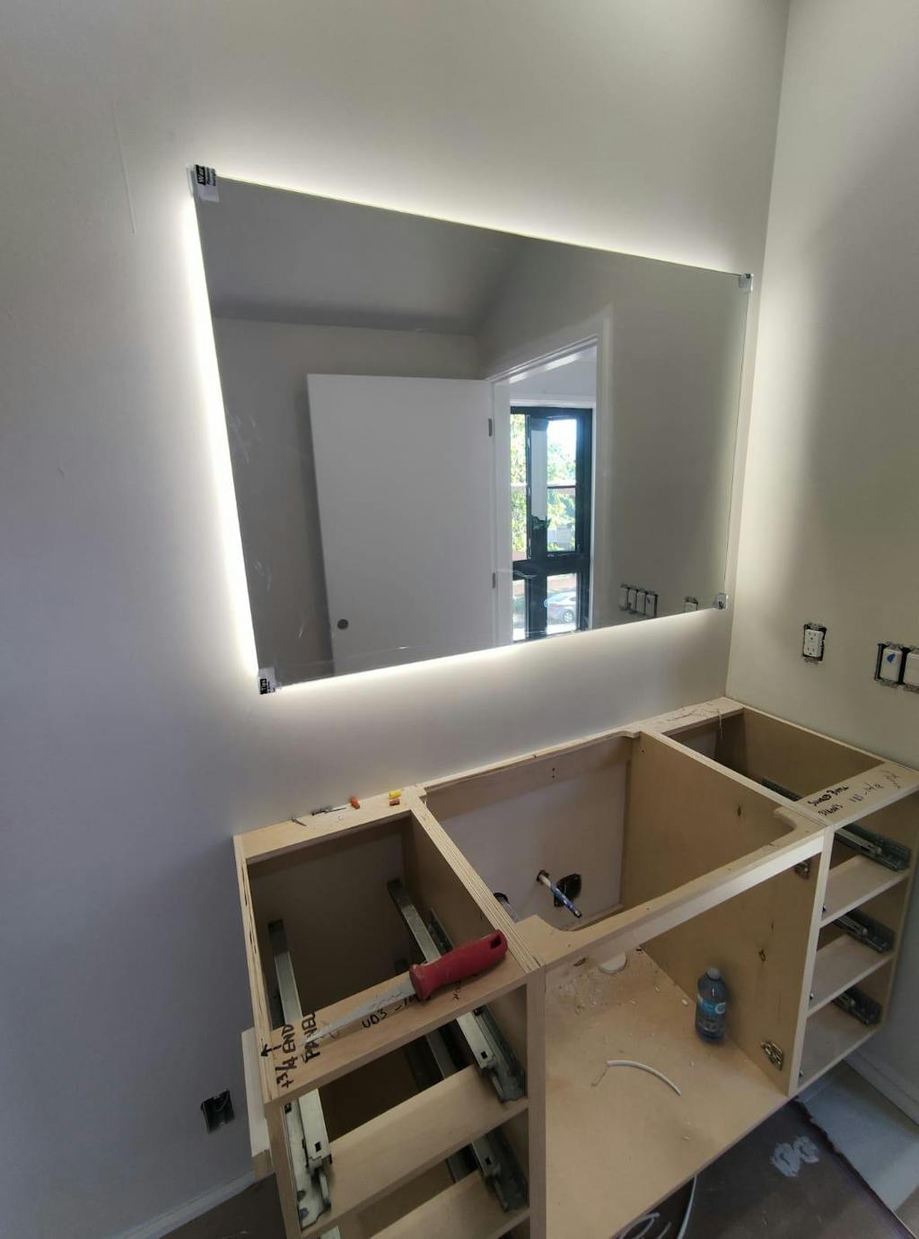 LED Mirror Bathroom Vanity Mirror Adjustable 3 Colors White/Warm ...