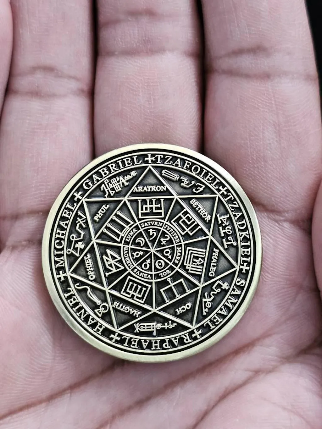 Seal of the Seven Archangels Coin - 72 Names of God – King Solomon Coin