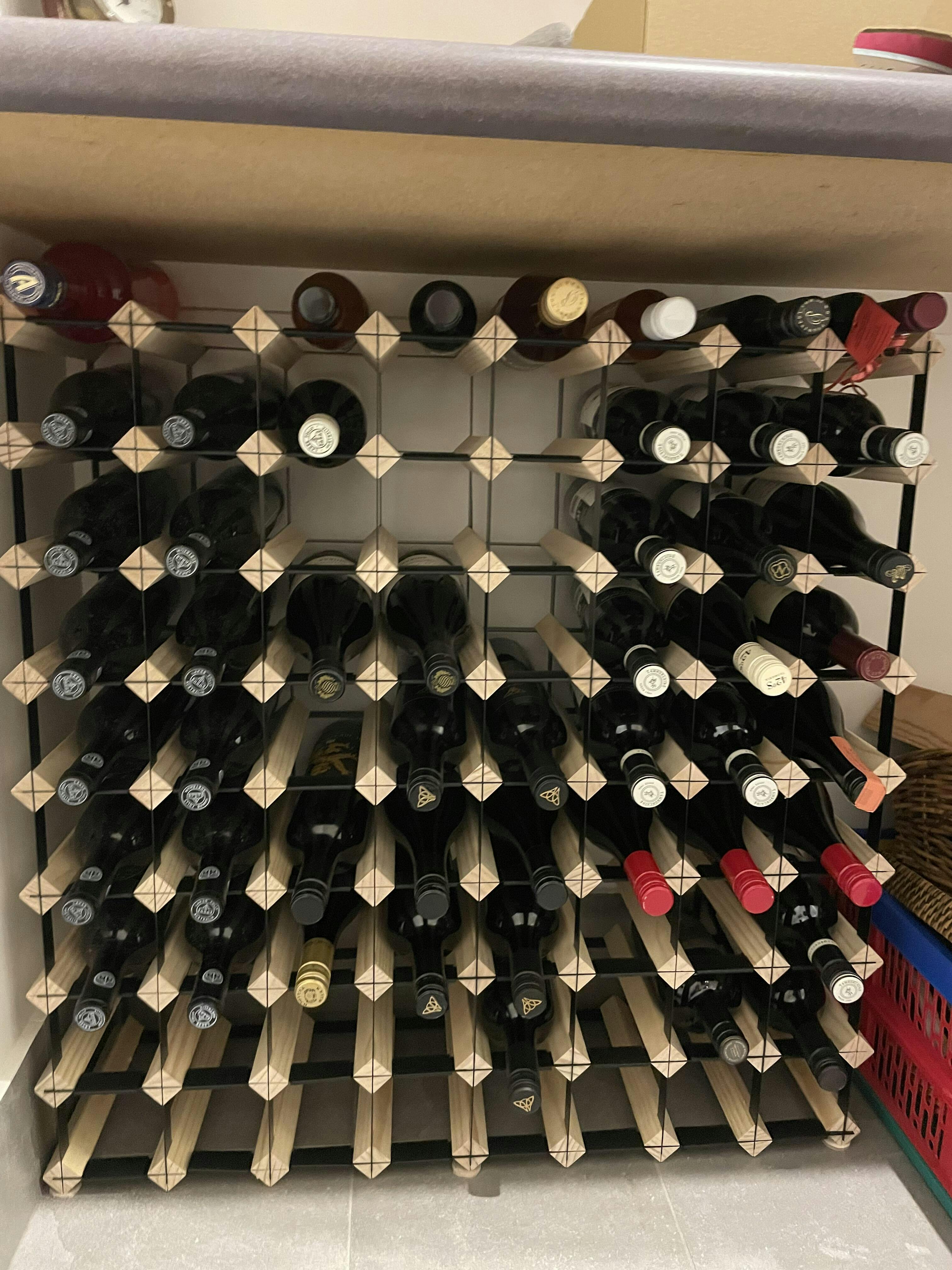 Sloped Timber Wine Rack | Natural Finish