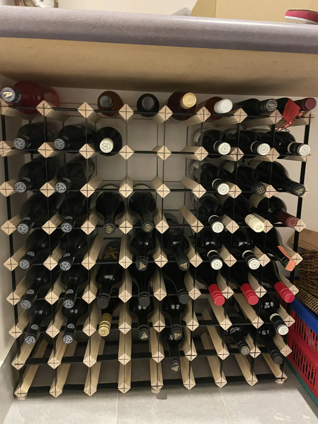 Sloped Timber Wine Rack | Natural Finish