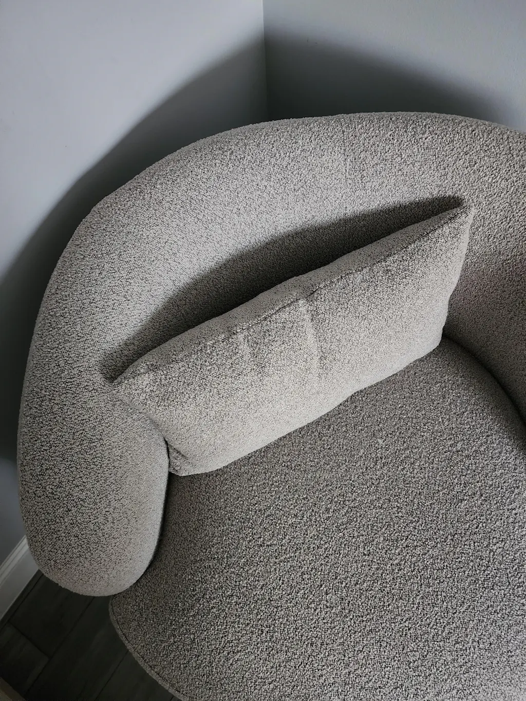 Ashlie Bouclé Swivel Barrel Chair | Modern Swivel Chairs – Kinwell ...