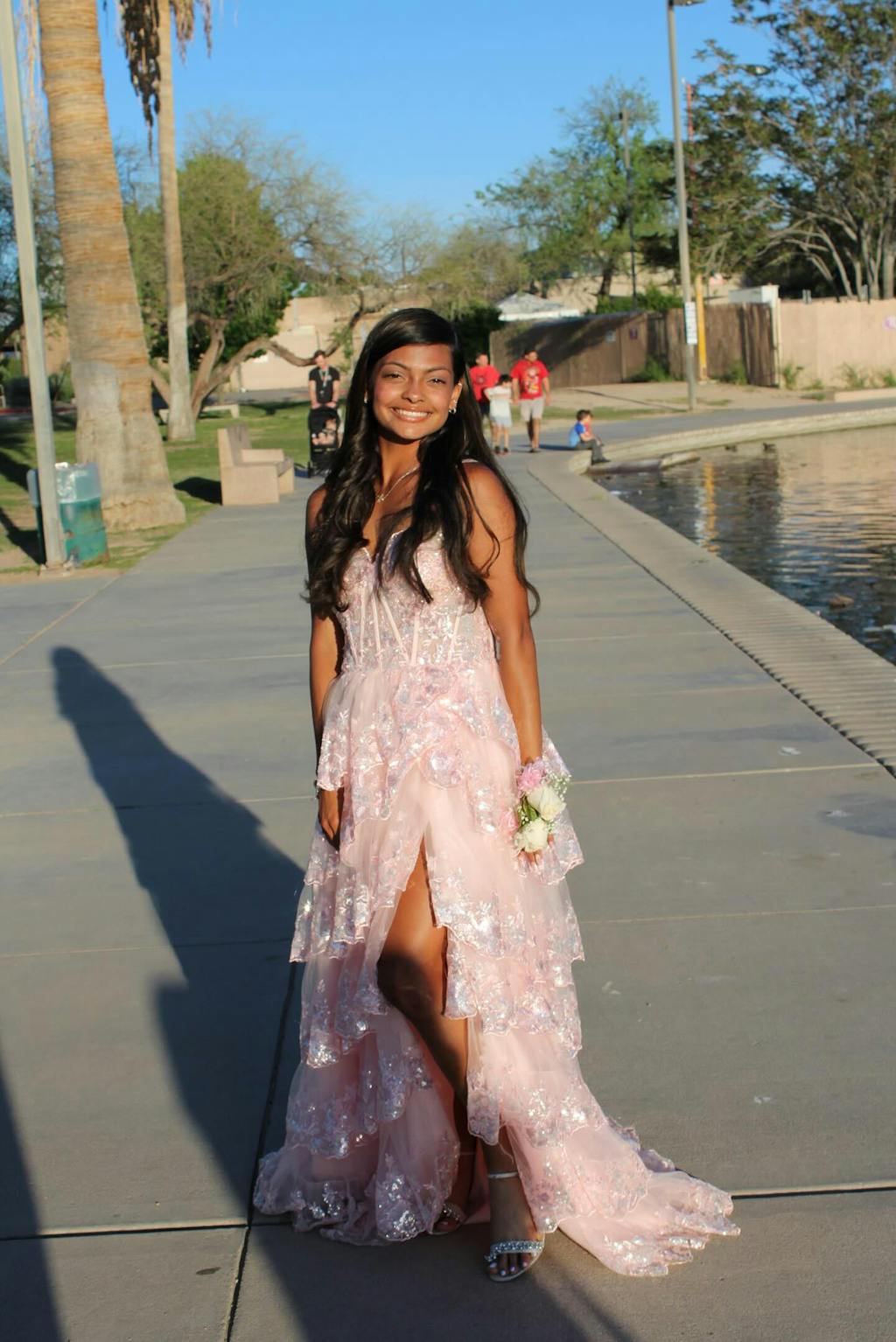 White Princess A Line Off the Shoulder White Corset Prom Dress with La ...