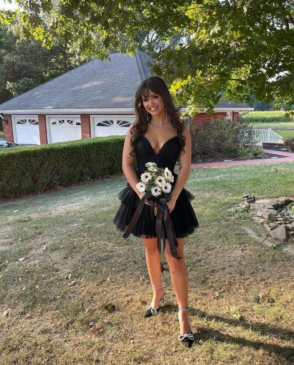 Layla | A-Line Deep V Neck Tiered Short Homecoming Dress