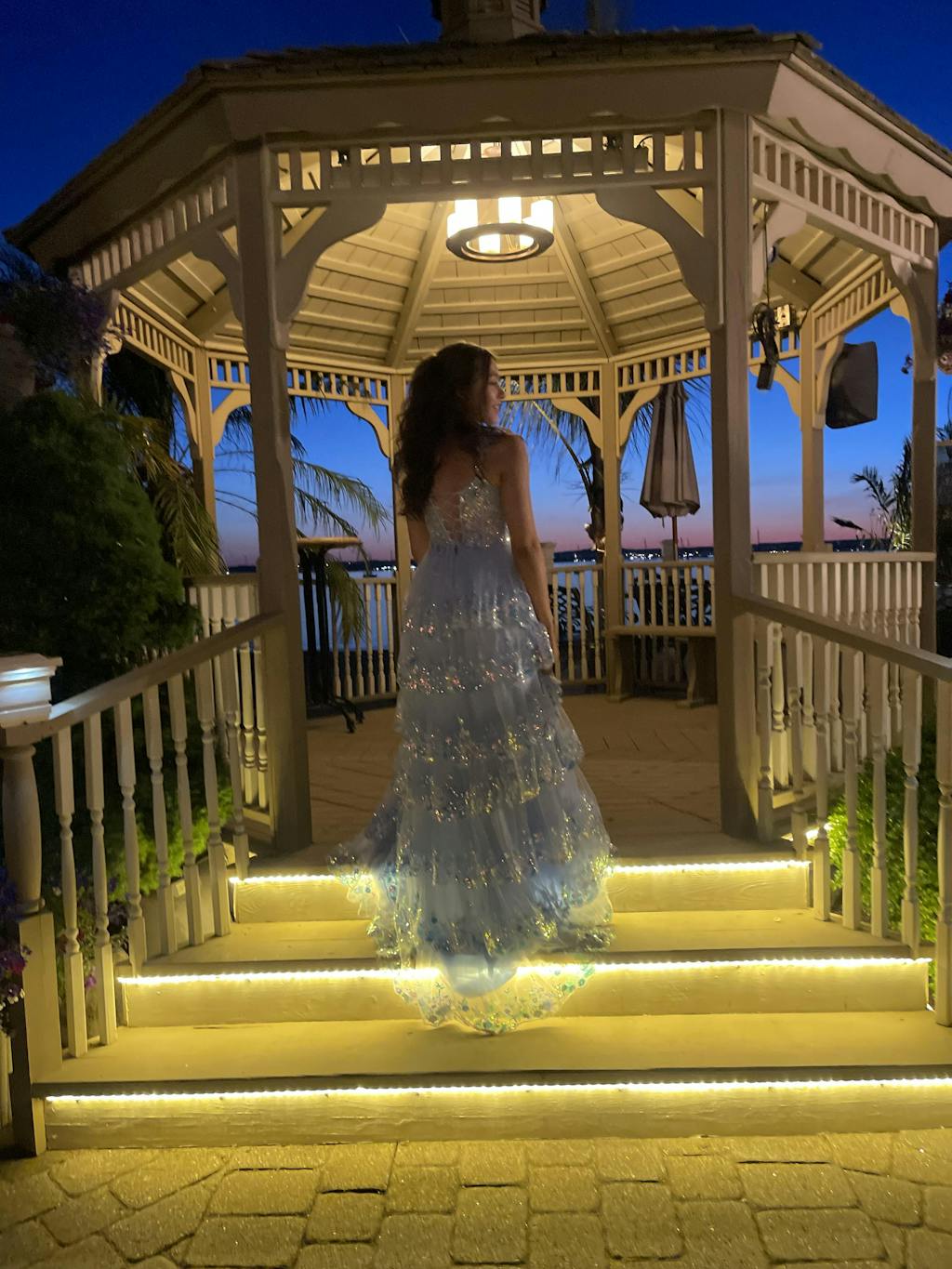 Capri | A-Line Lace Off-the-Shoulder Tiered Long Prom Dress with Slit ...