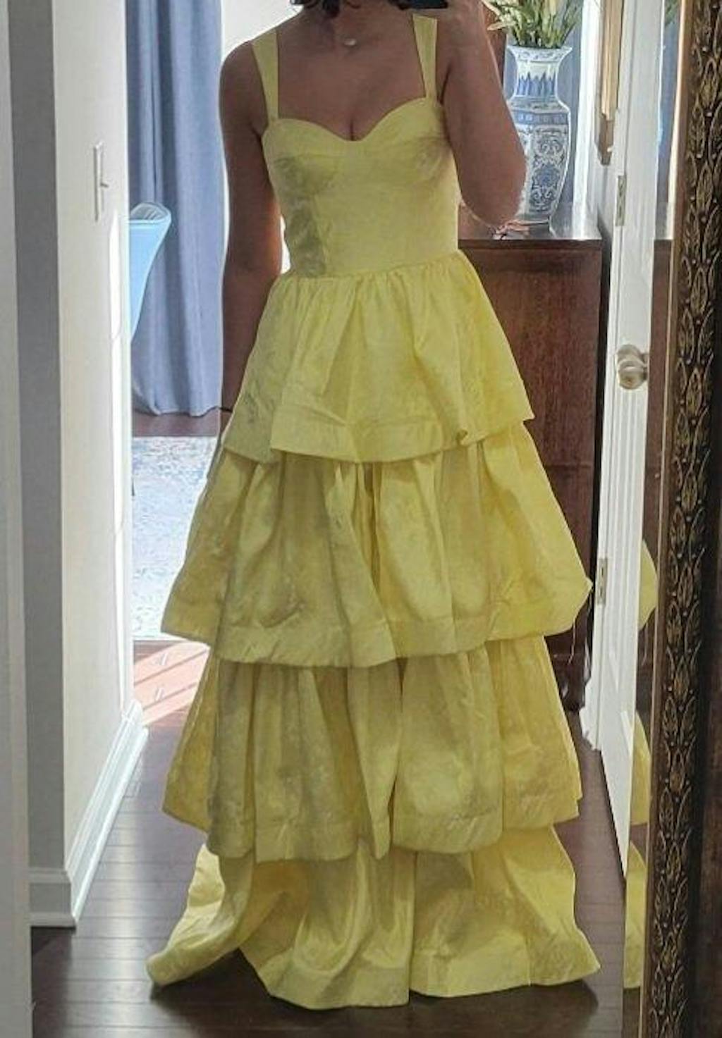 Alivia | Pastel Yellow Ruffle Tiered A-Line Long Party Prom Dress – KissProm
