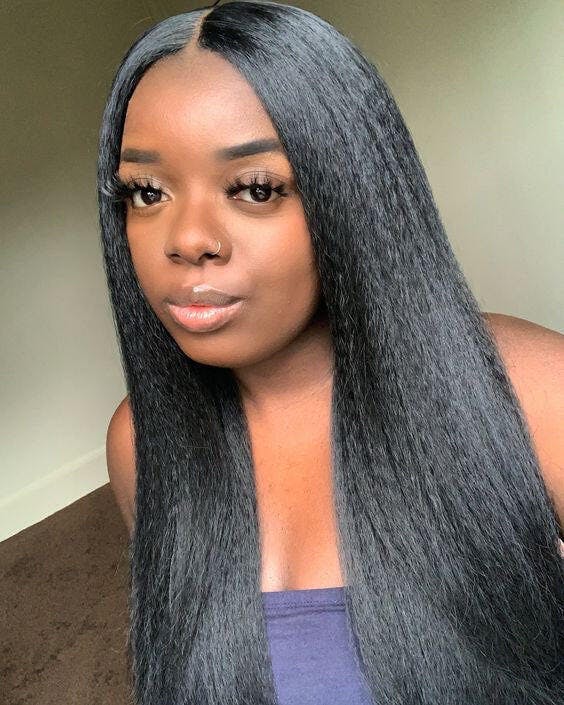 Klaiyi New Yaki Straight V Part Wig ashleymuyang Same Upgrade U Part W ...