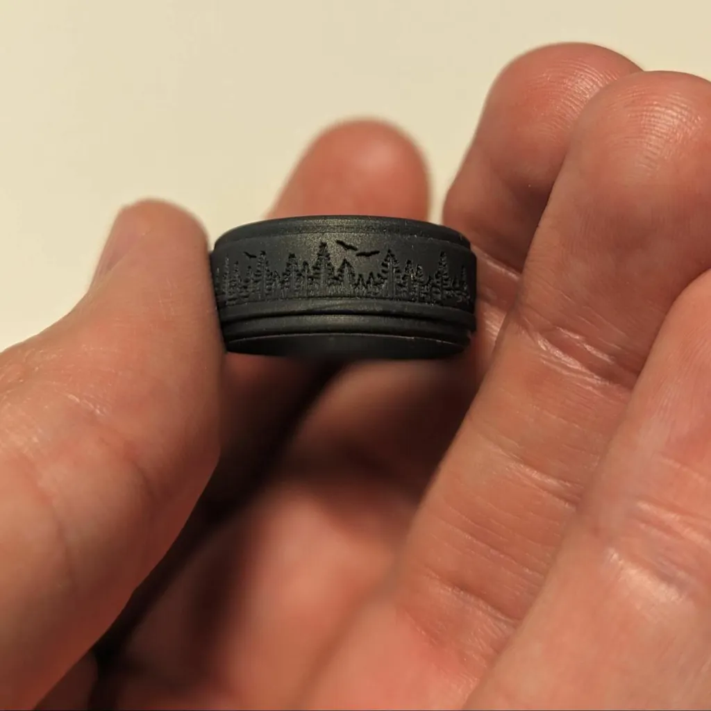 Forest Silicone Ring on Rise 8mm Band
