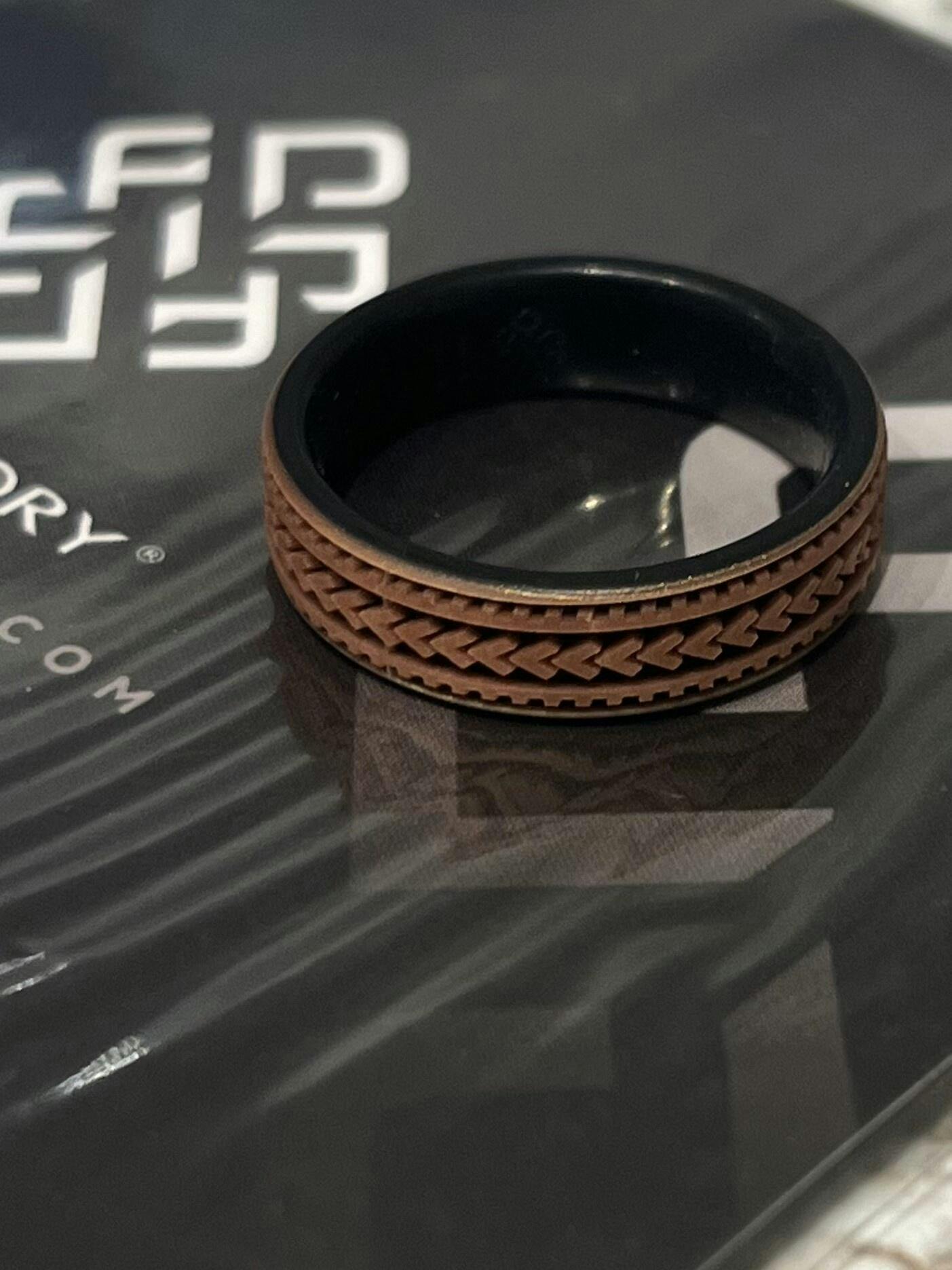 Runes Silicone Ring - Runic Symbols Engraved Dual Layer Ring | Knot Theory