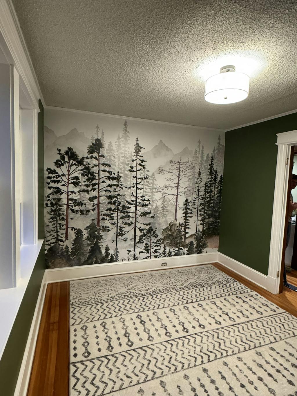 Foggy Pine Tree Forest Mural – Koko Art Shop