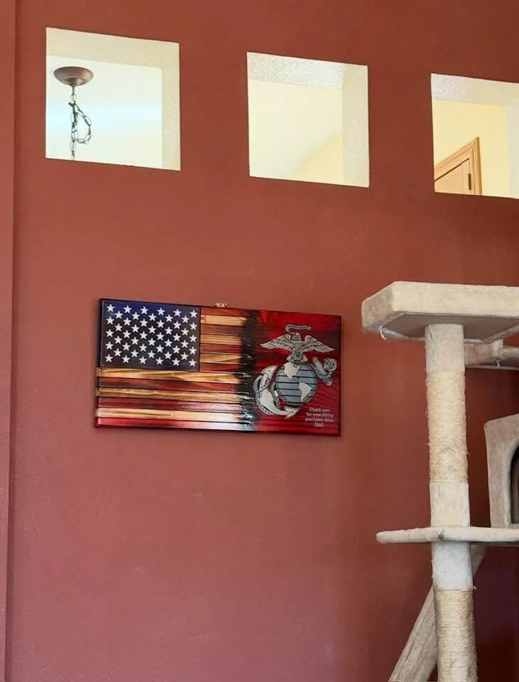 Marines EGA Rustic Half-Flag Wall Plaque – Handcrafted Knotty Pine ...