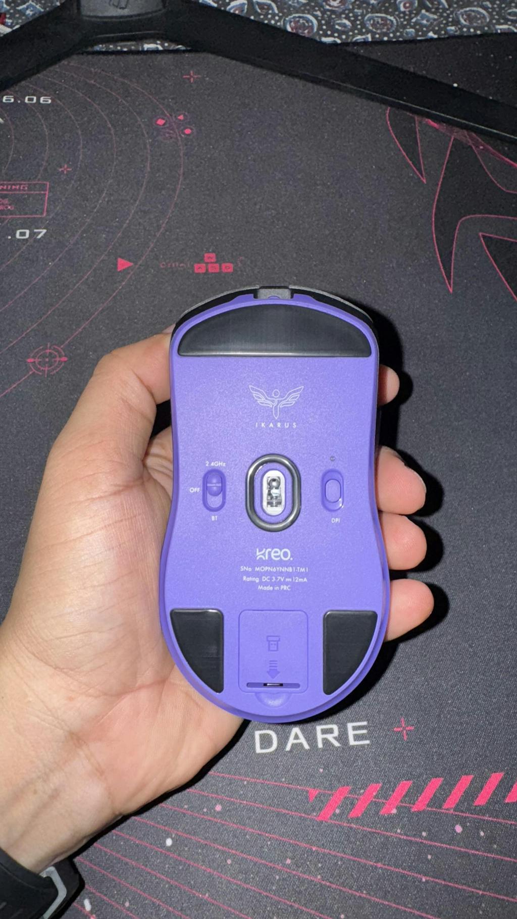 Ikarus Black 55g Wireless Gaming Mouse – Kreo