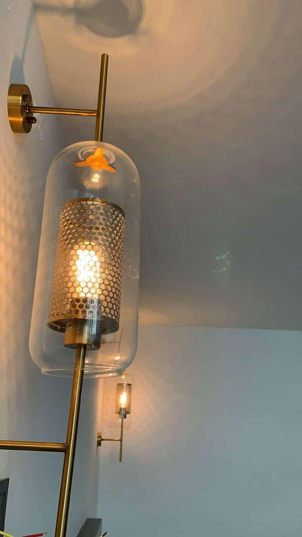 Lampsmodern Modern Glass Wall Light Iron Clear Bathroom Wall Lamp