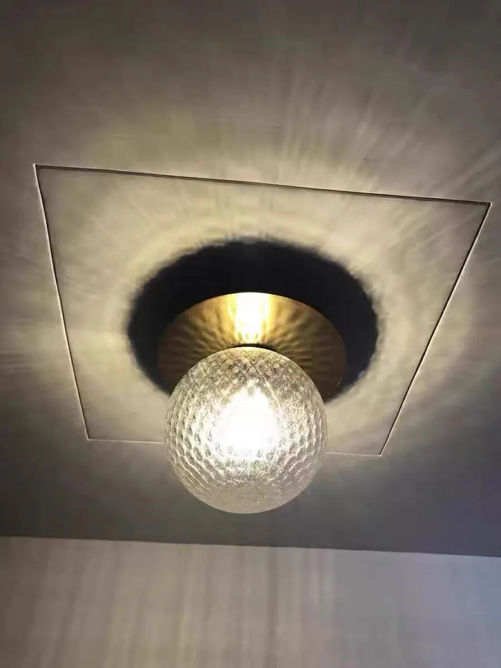 Lampsmodern Round Glass Ball Ceiling Light Hallway Semi Flush Ceiling ...