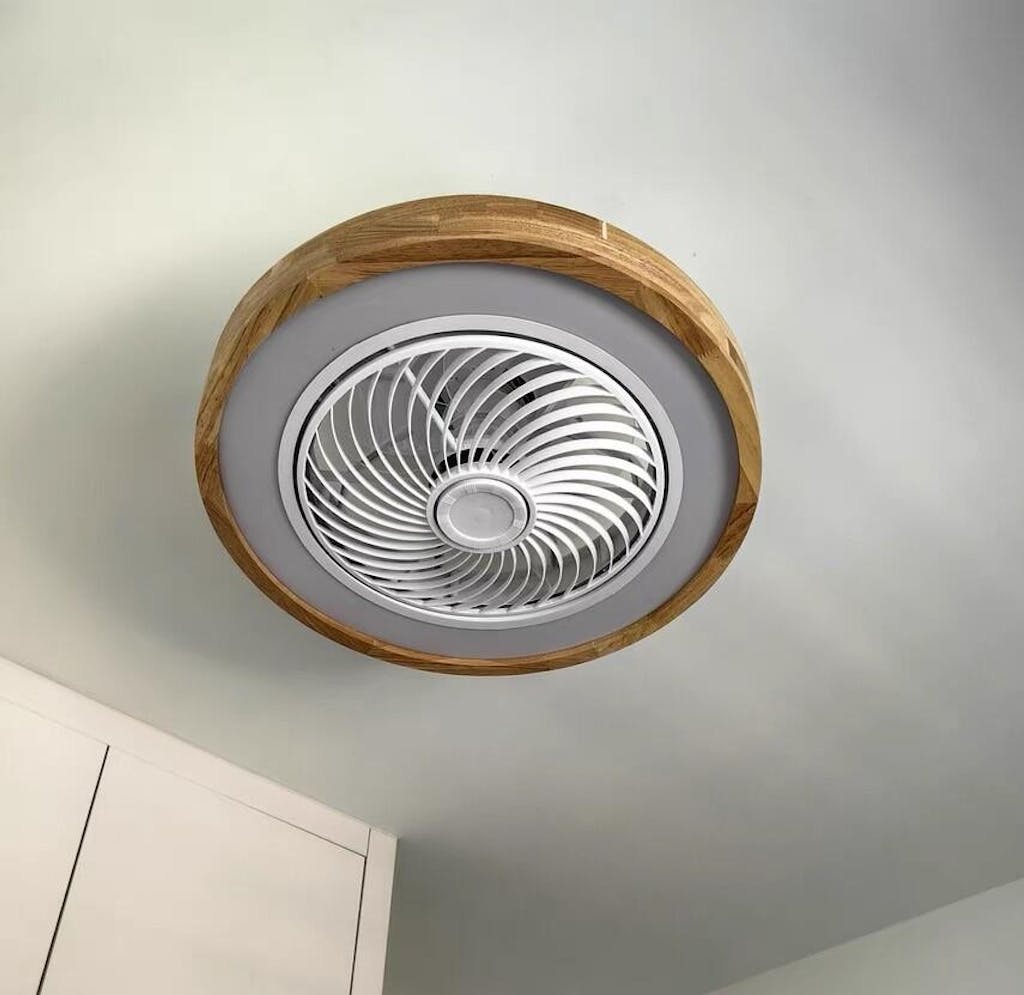 Lampsmodern Wood Round Ceiling Fans with LED Lights Simple Ceiling Fans ...