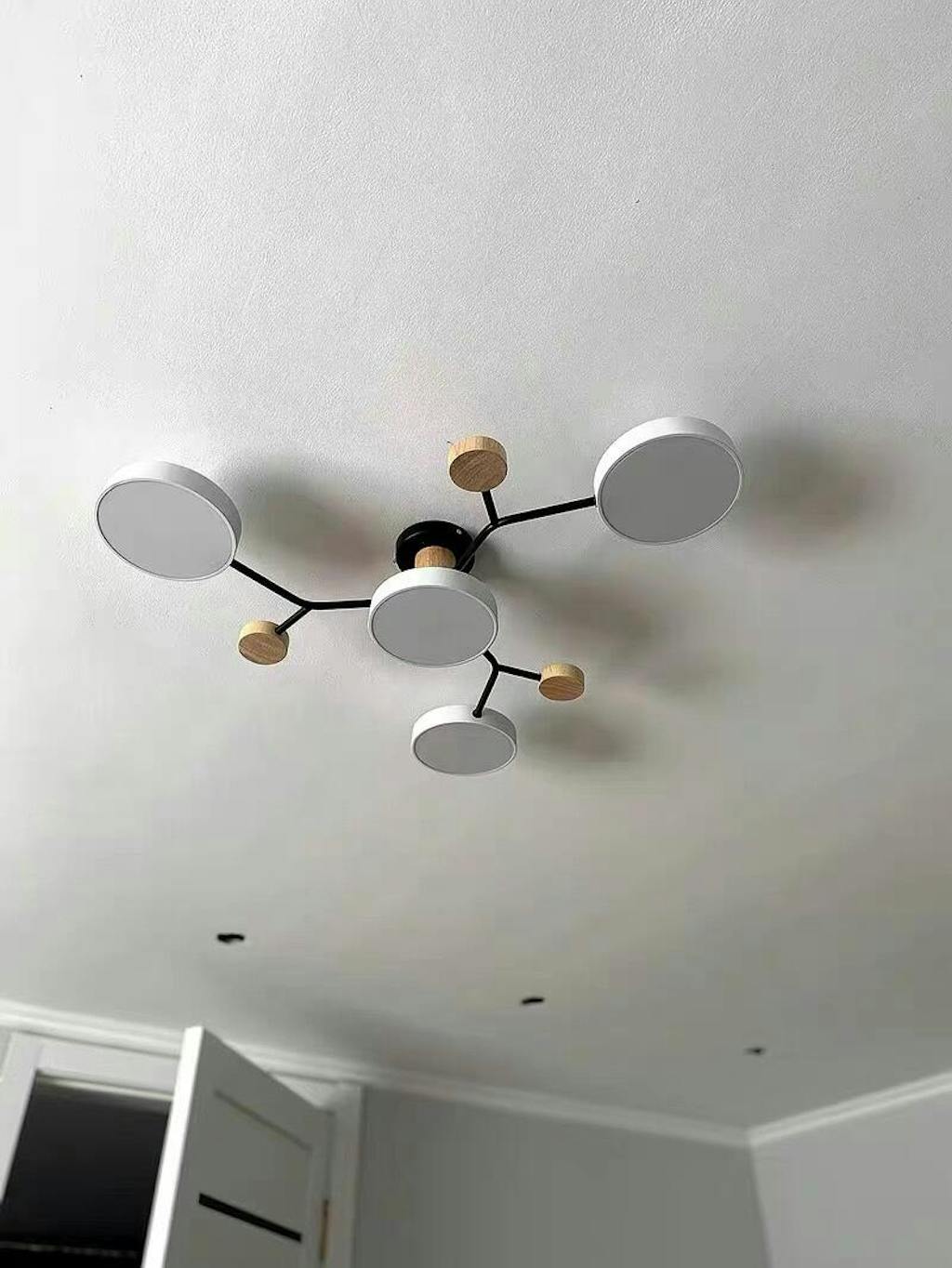 Lampsmodern Ceiling Light Contemporary Round Iron LED Semi-Flush Chandelier