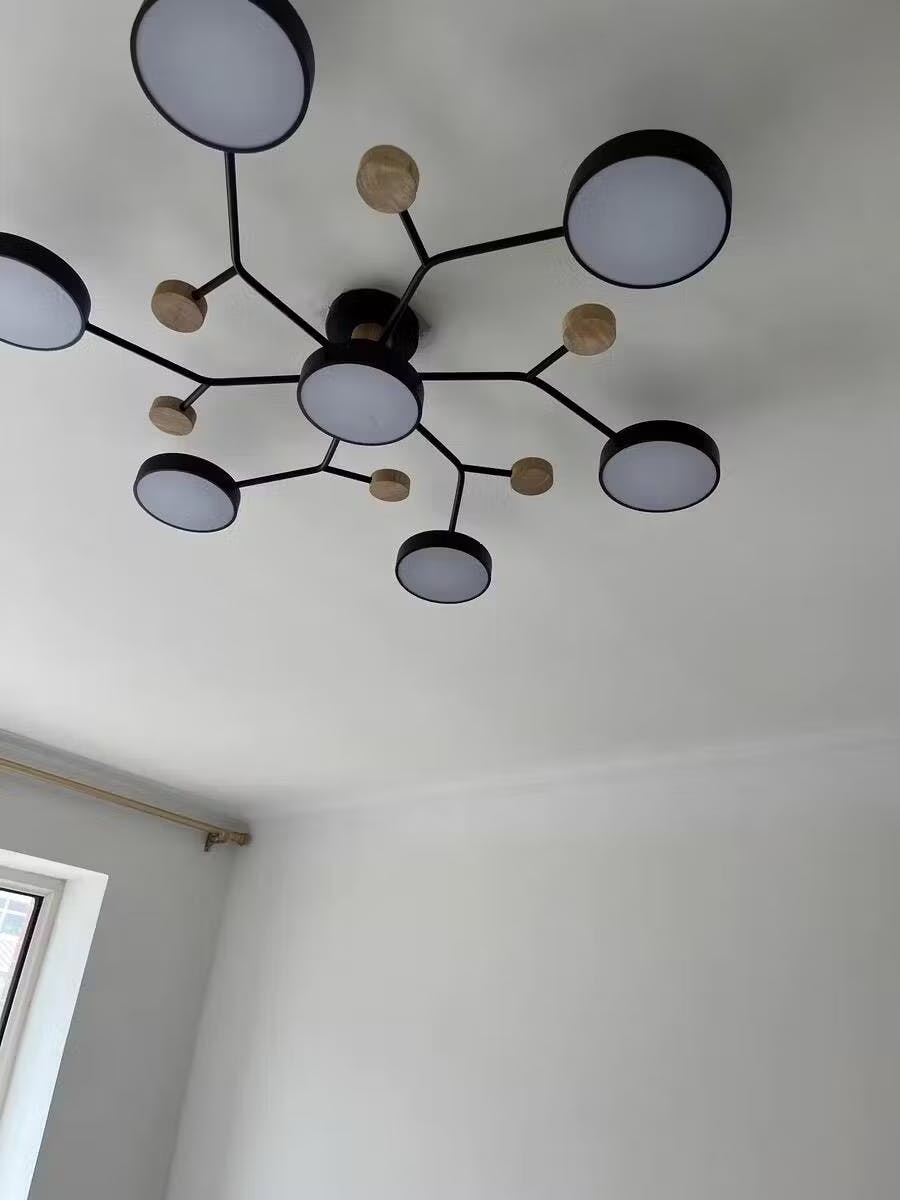 Lampsmodern Ceiling Light Contemporary Round Iron LED Semi-Flush Chandelier
