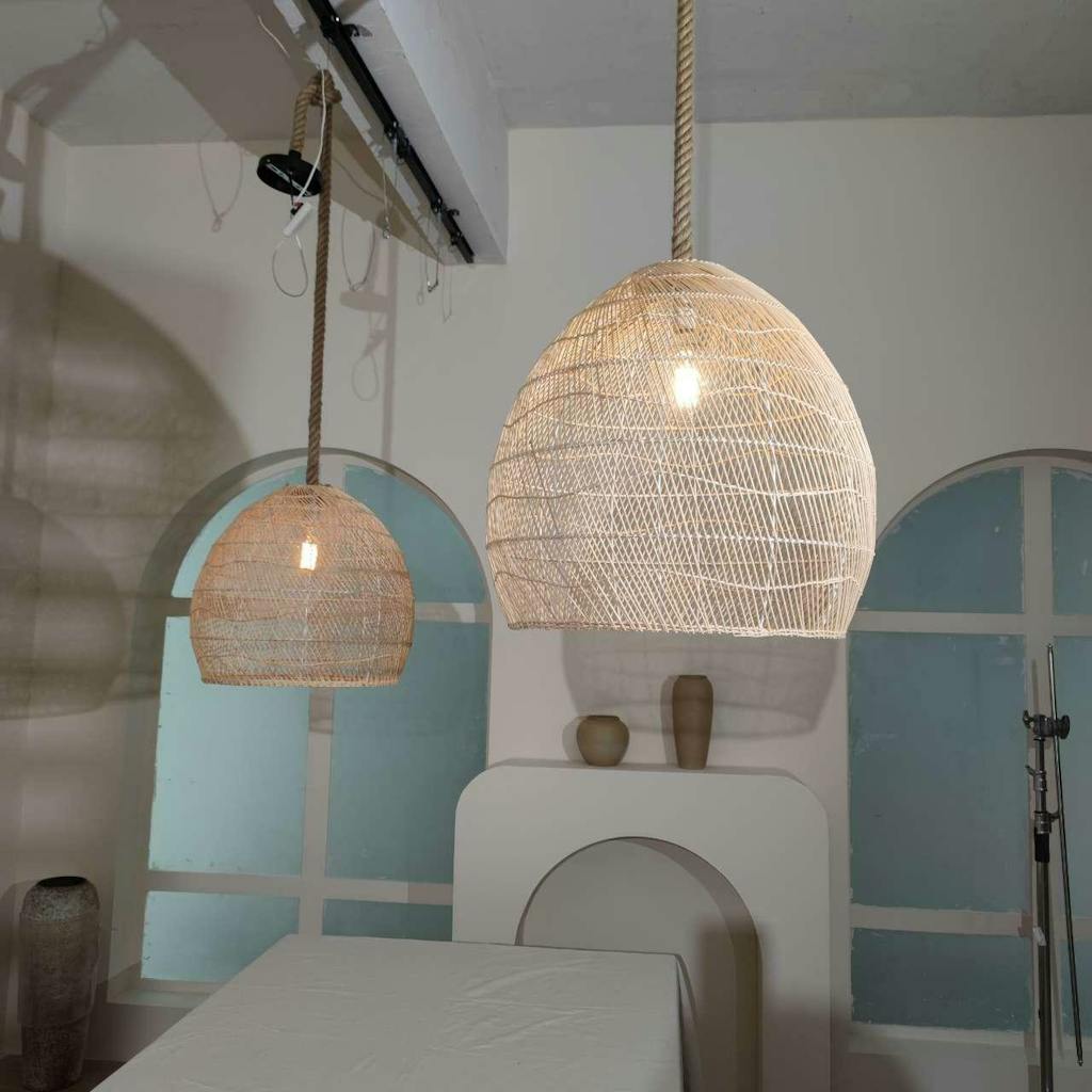 Lampsmodern Pendant Light Handmade Hemp Rope Hanging Ceiling Lights