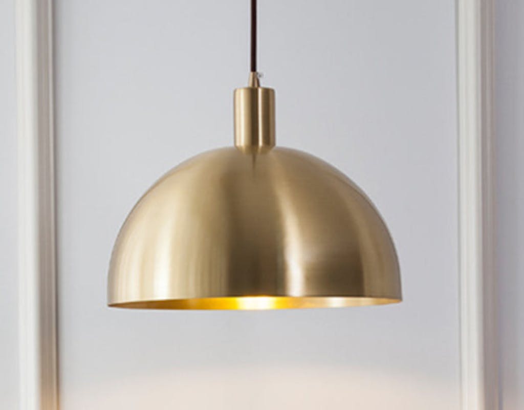 Lampsmodern Pendant Light Mid-Century Brass Dome Pendant Light Fixture